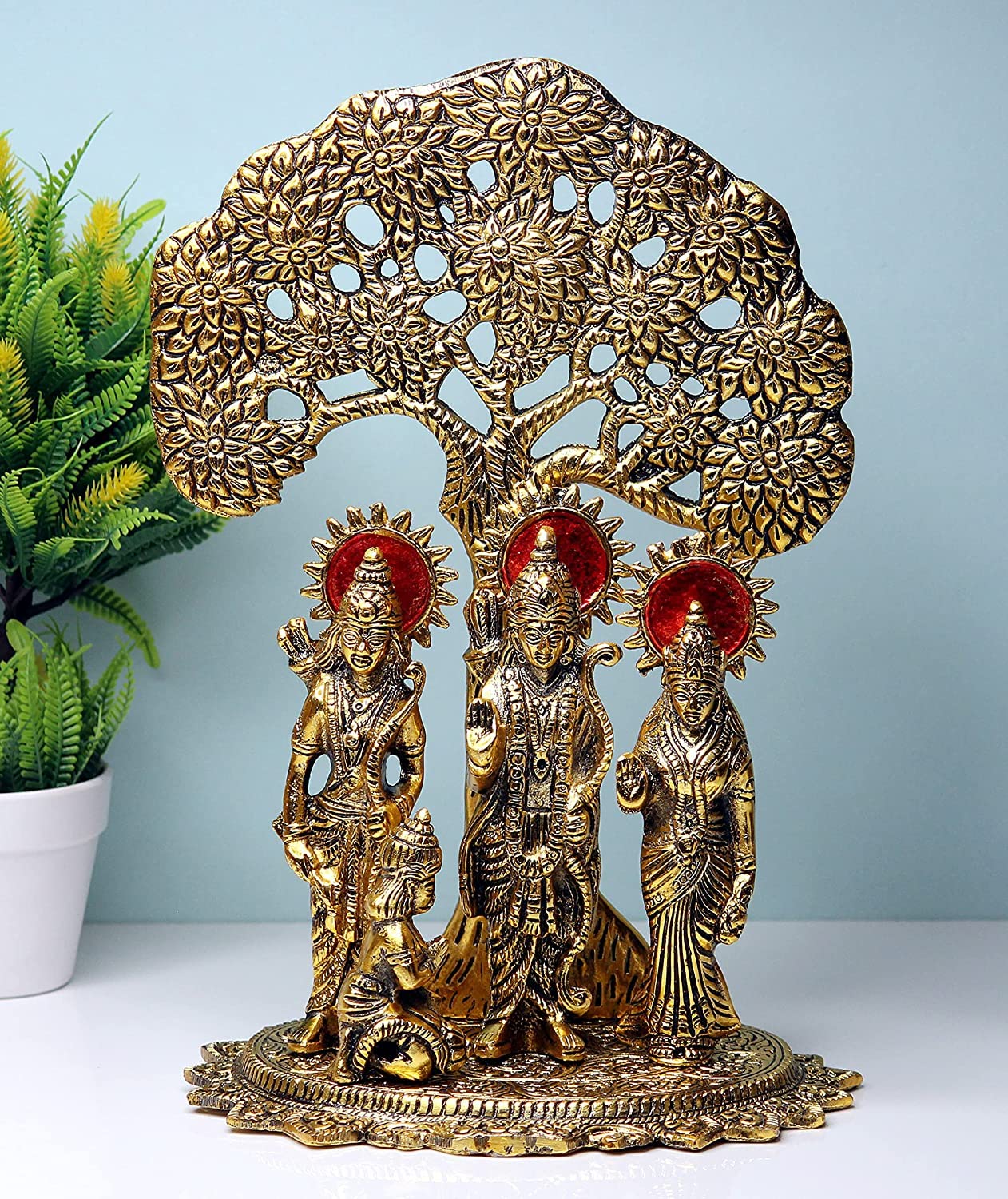 Buy SURYA DMART Metal Ram Darbar Statue Set for Home Temple Lord Ram ...