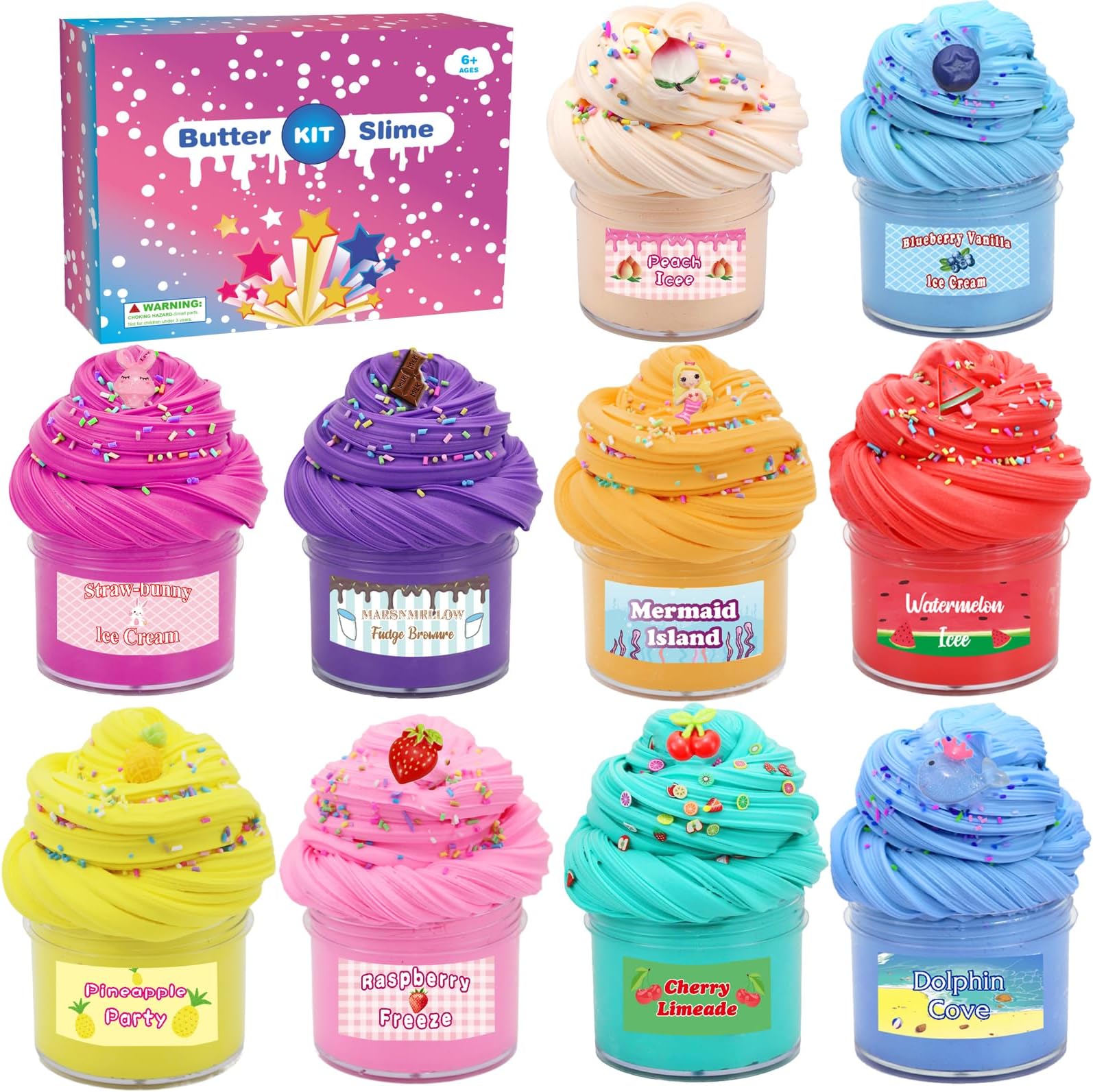 KOKODODO Slime Kit Butter Slime Cloud Cream Slime with Fruit ...