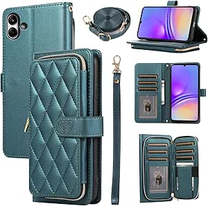 Amazon.com: Furiet Argyle Wallet Case for Samsung Galaxy A05 with Wrist Strap Shoulder Strap 9 ...