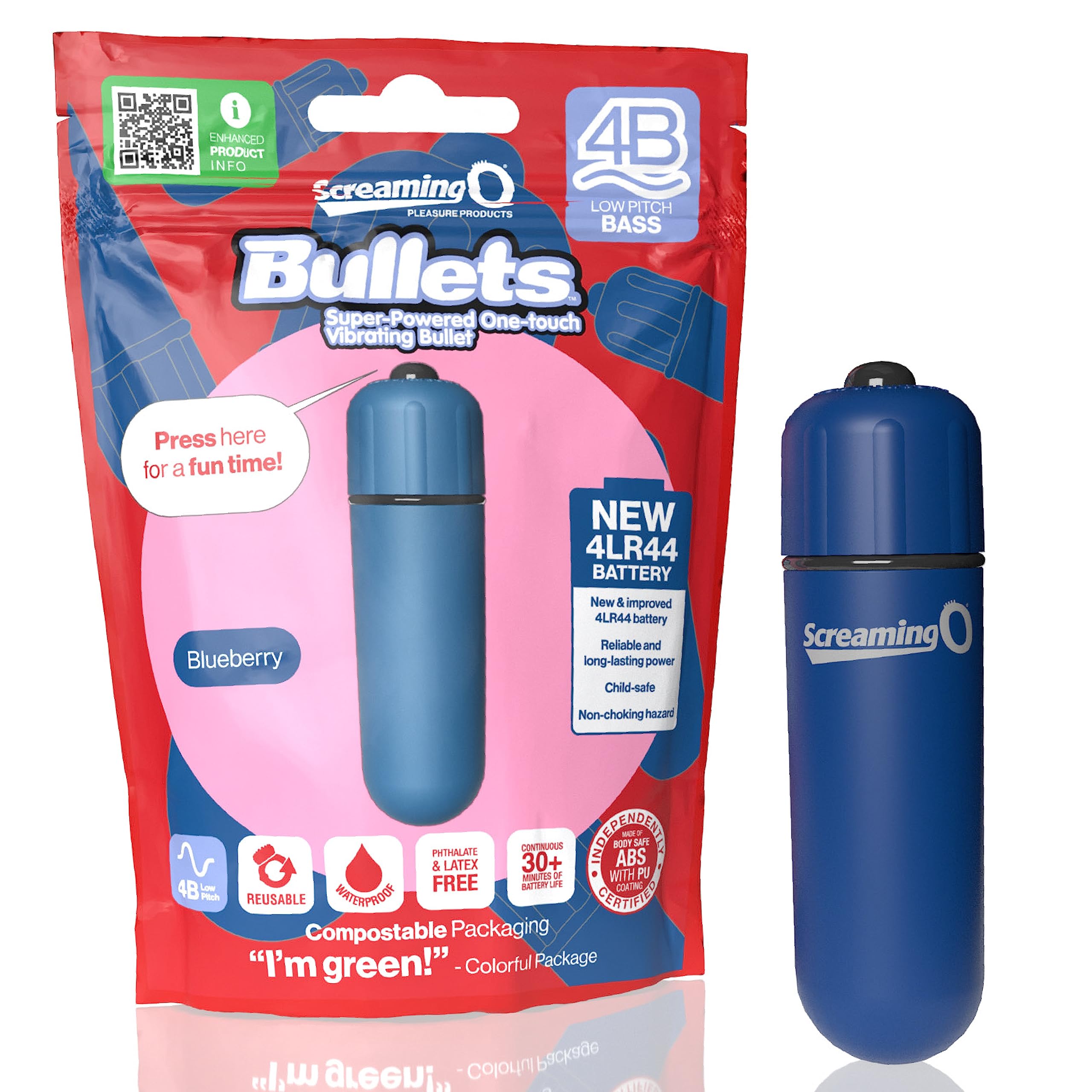 Amazon.com: Screaming O - 4B Bullet, Blueberry | Bullet Vibrator ...