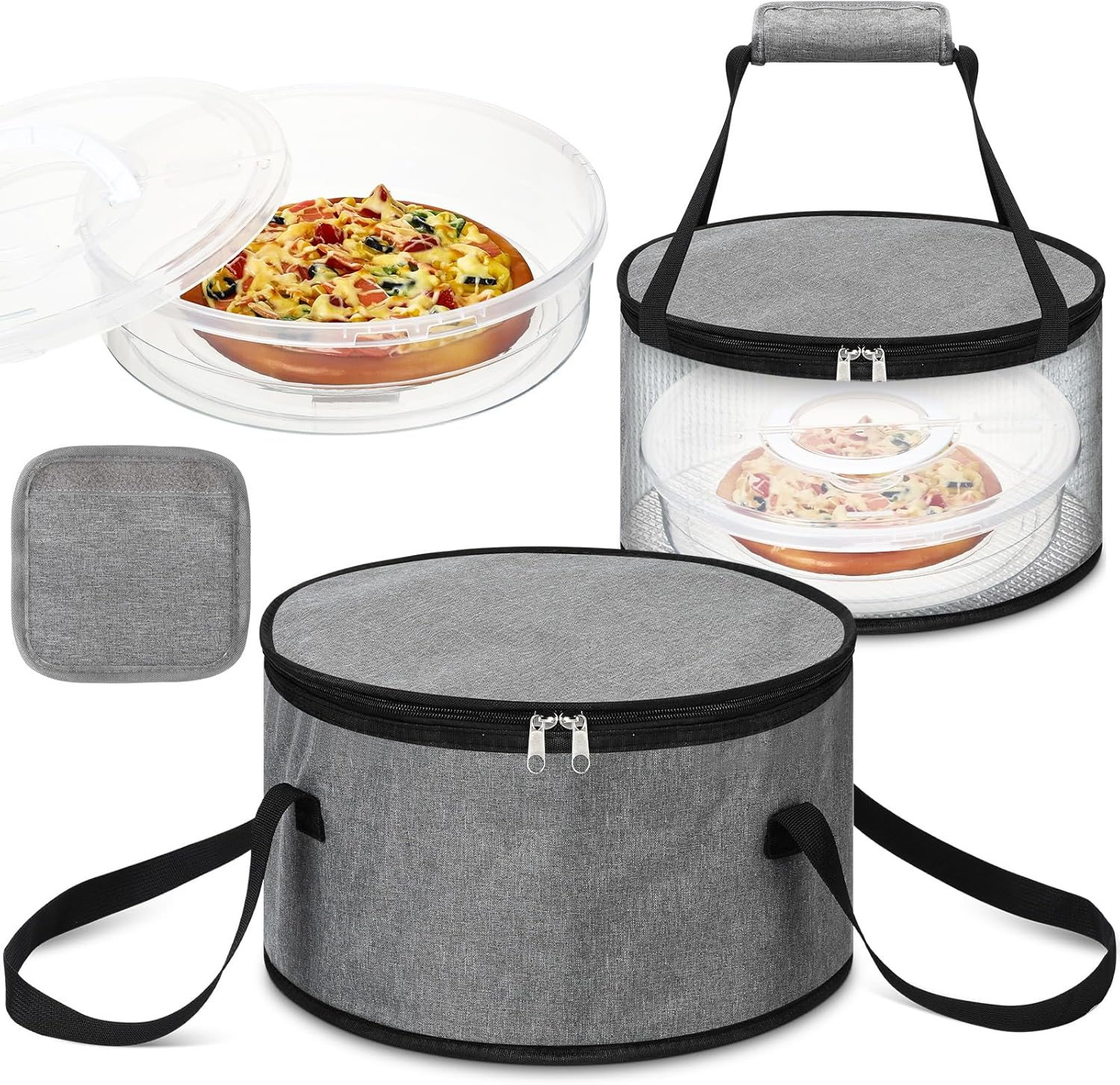 Amazon.com: Pickmesh 12 Inch Pie Carrier with Lid Insulated Food Carrying Case Bag 12" Food ...
