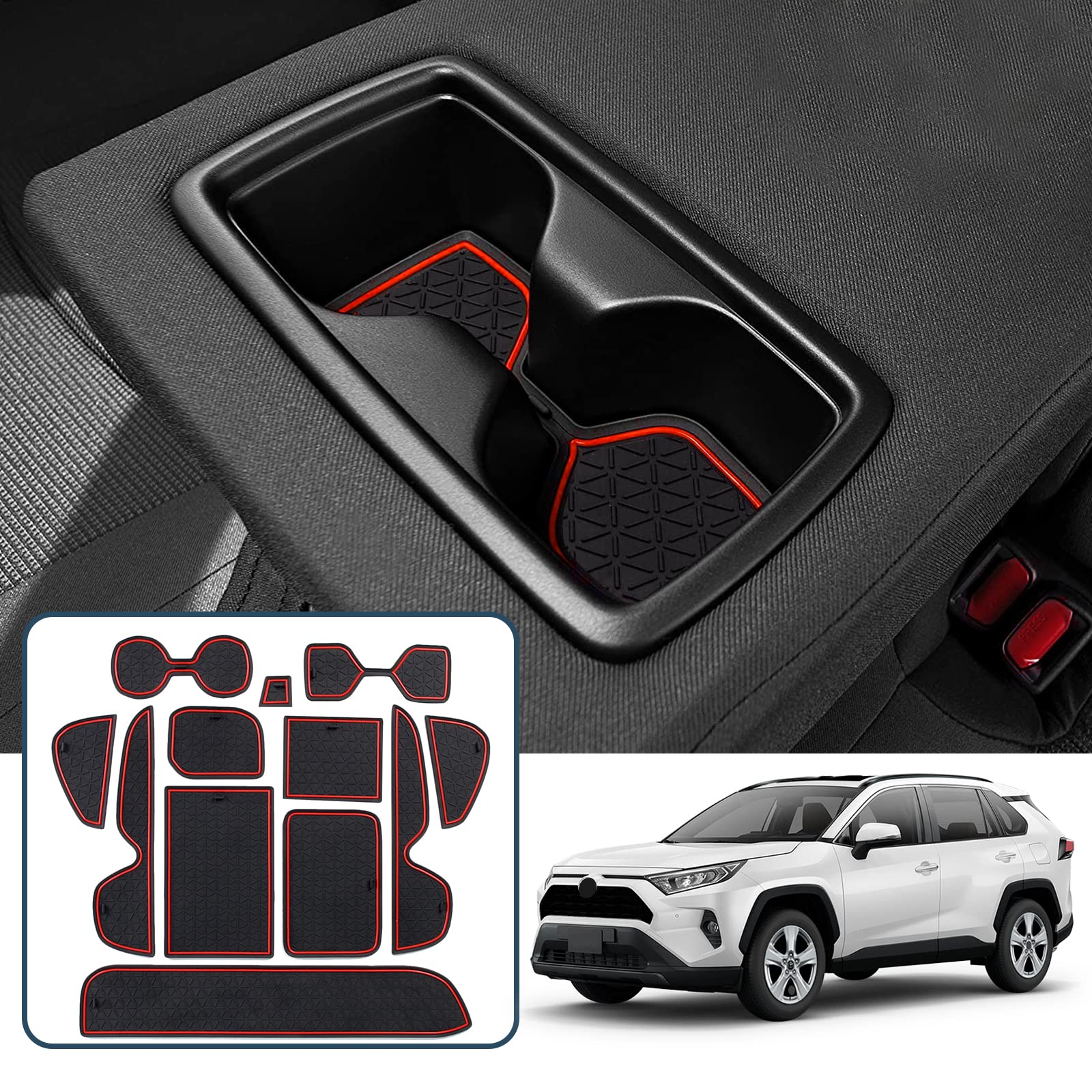 Door Slot Mats for Toyota RAV4 2019-2025 Accessories 12PCS/Sets Non ...