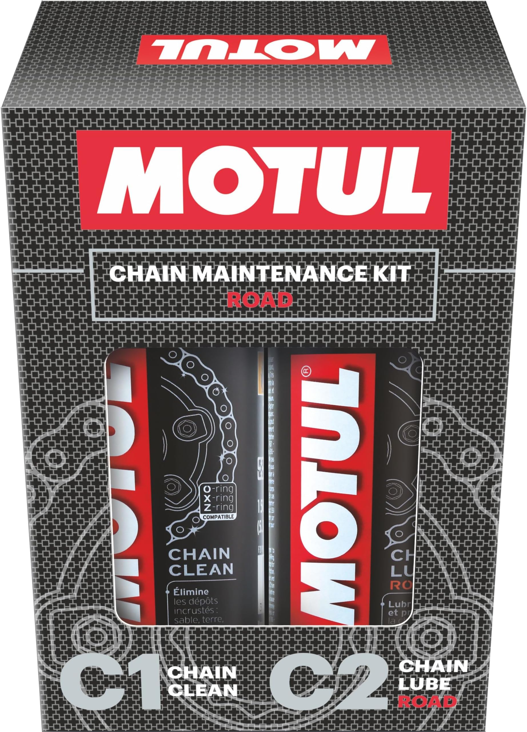 Motul Combo of C2 Chain Lube (400 ml) and C1 Chain Clean for All Bikes ...