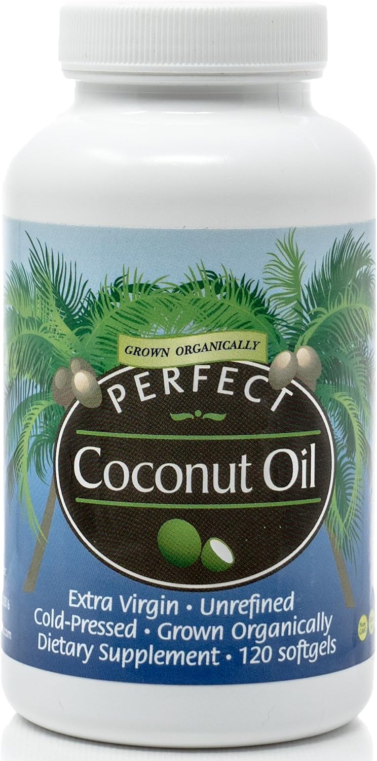 Amazon.com: Perfect Supplements – Perfect Coconut Oil – 120 Vegetarian ...