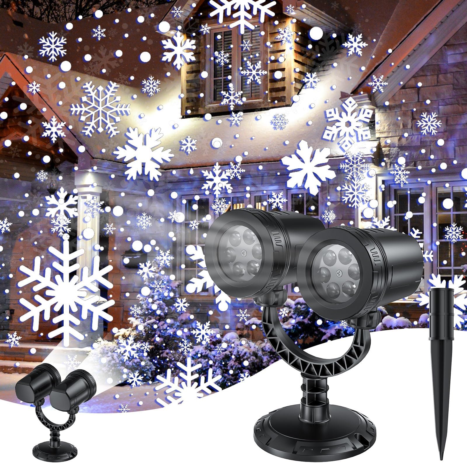 Christmas Projector Lights Outdoor, 2024 Upgraded Brighter Double-Head ...
