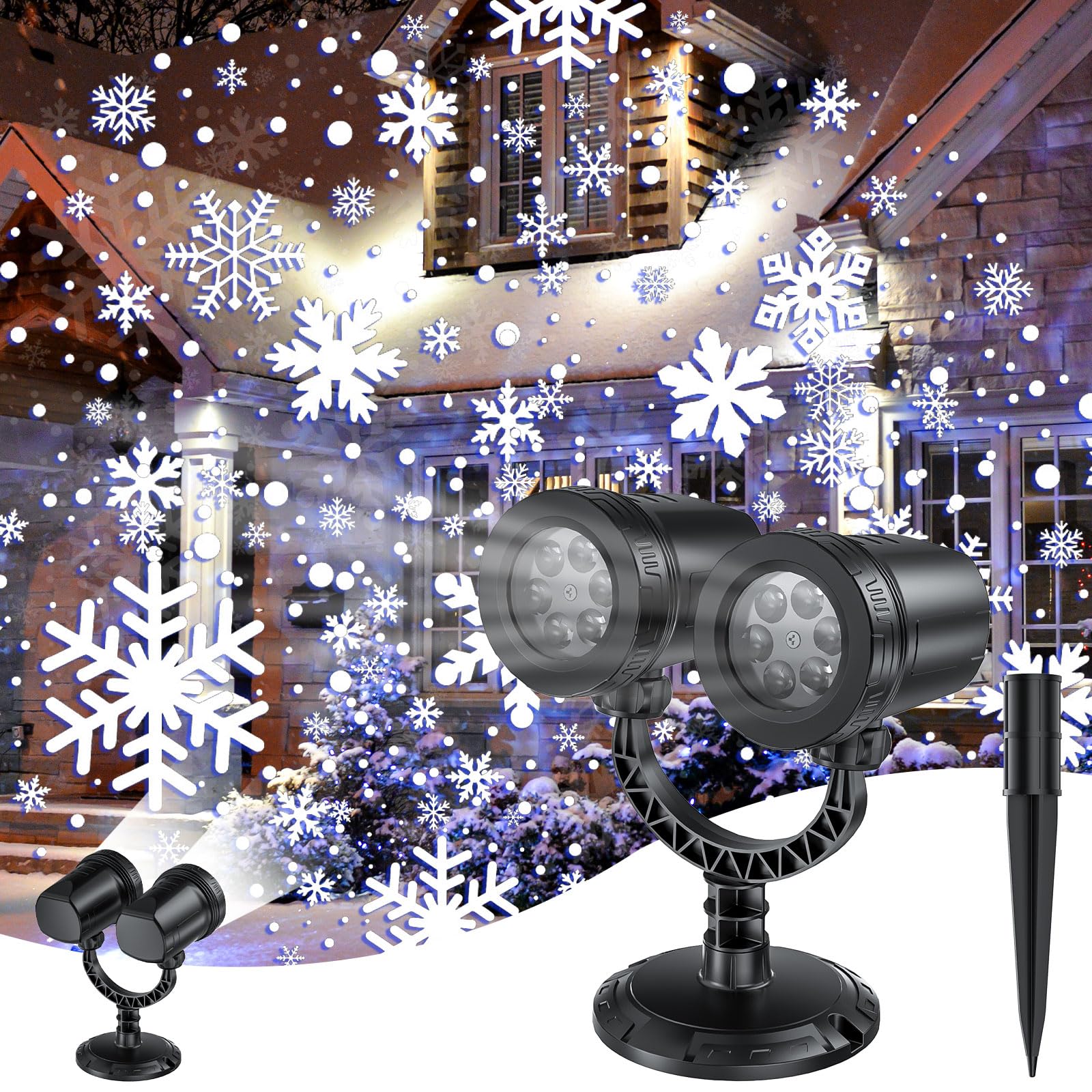 Christmas Projector Lights Outdoor, 2024 Upgraded Brighter Double-Head ...