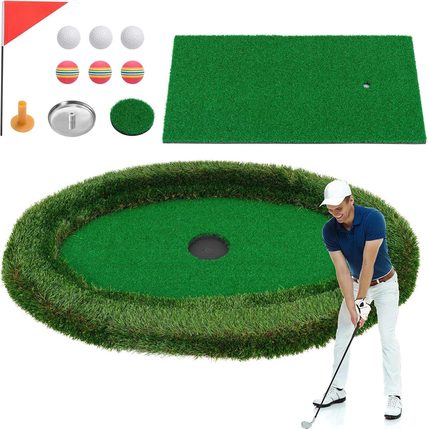 Amazon.com : Tangkula Floating Golf Green for Pool, Floating Chipping ...