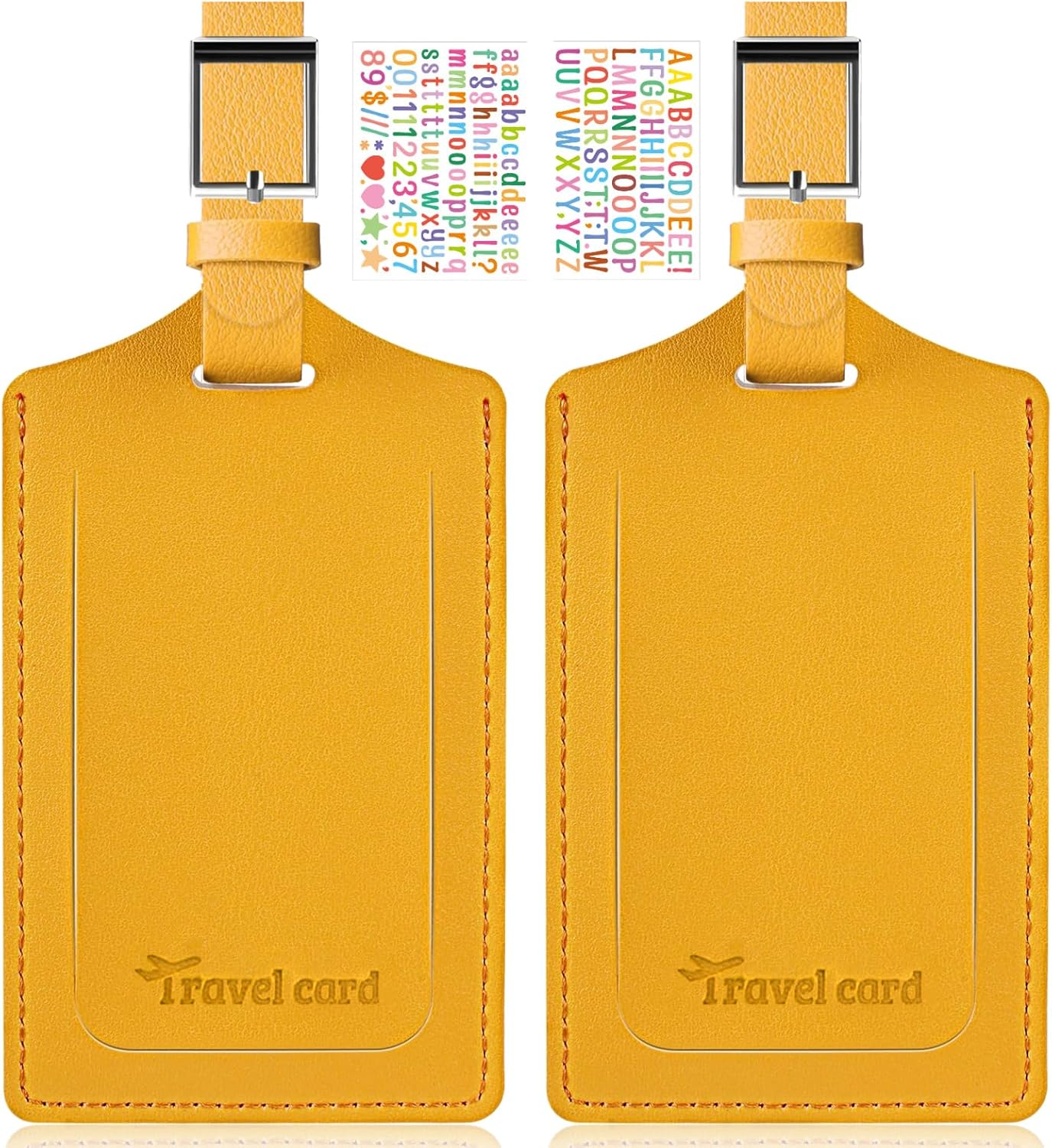 Amazon.com: CPCOIN Luggage Tag 2 Pack Premium PU Leather Bag Tags Privacy Protection Suitcase ID ...