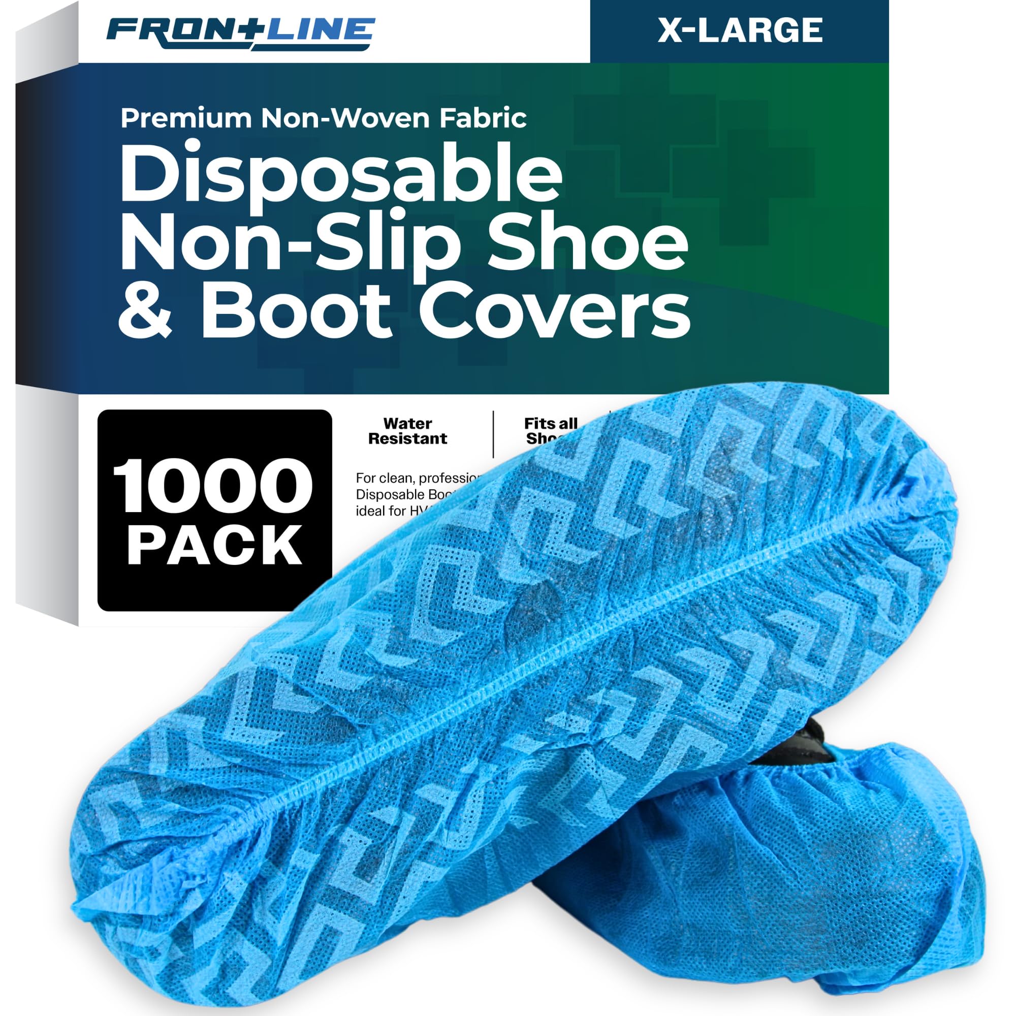 Frontline Disposable Shoe Covers Non-Slip – Premium Non-Woven, Durable ...