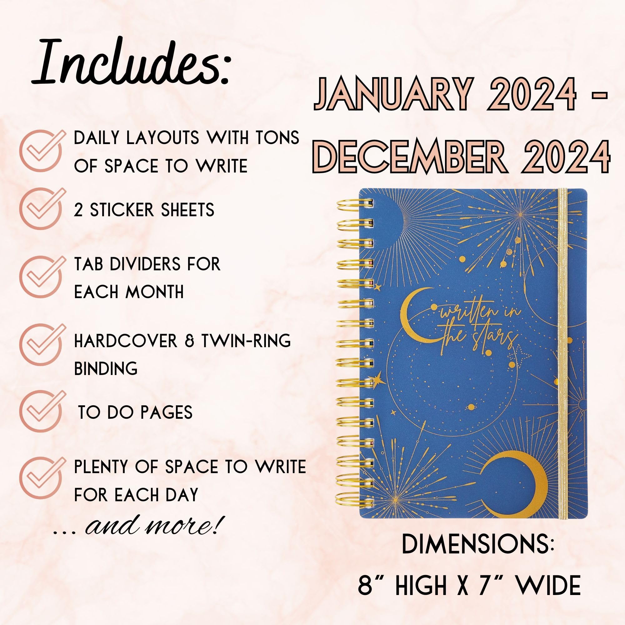 Snapklik.com : 2024 Written In The Stars, 12 Month Small Daily Planners ...