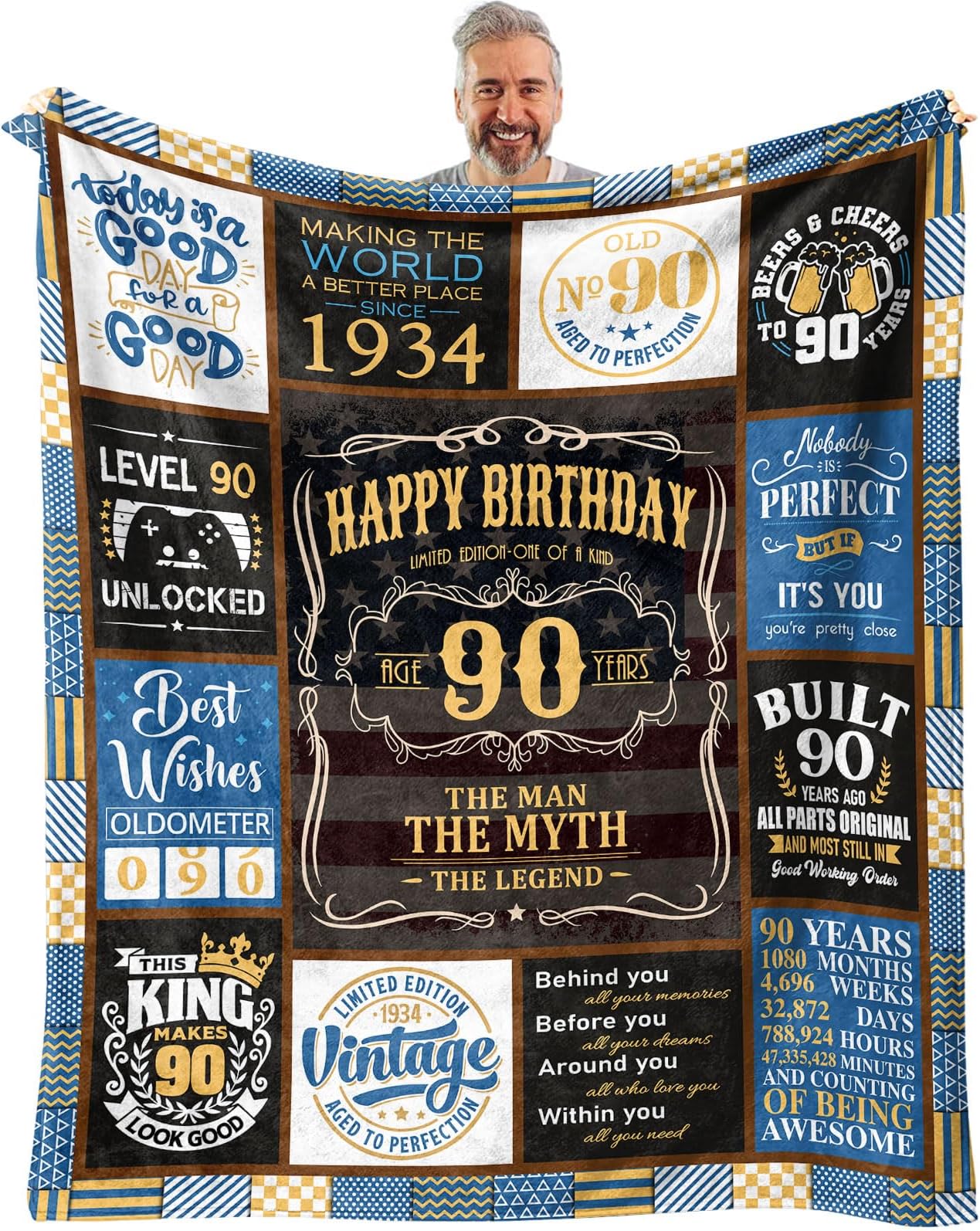 Amazon.com: VXDRZGT 90th Birthday Blanket 60 x 50 inch - 90th Birthday ...