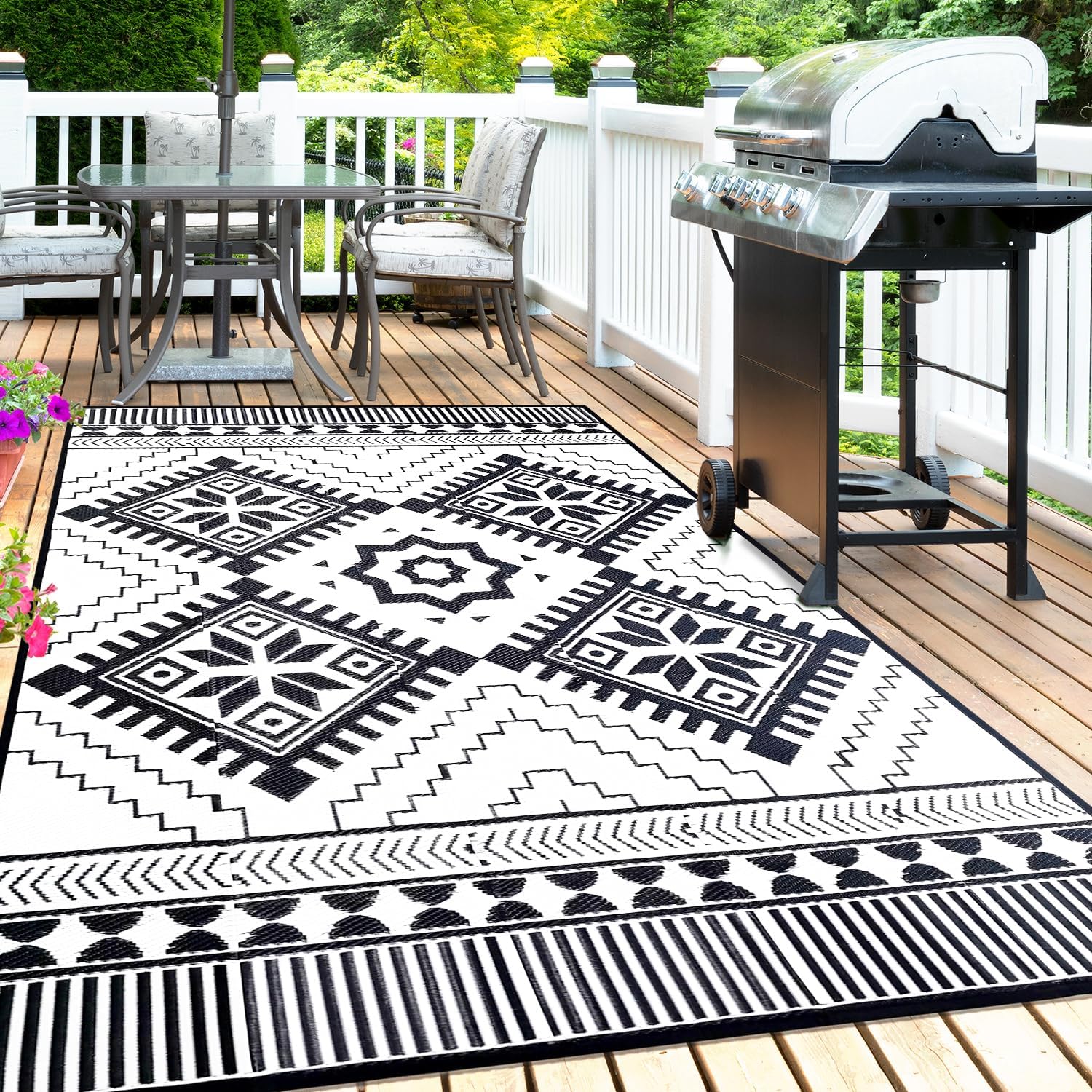 Amazon.com: DiiKoo Outdoor Rug Mat for Patio, 8x10ft Waterproof ...