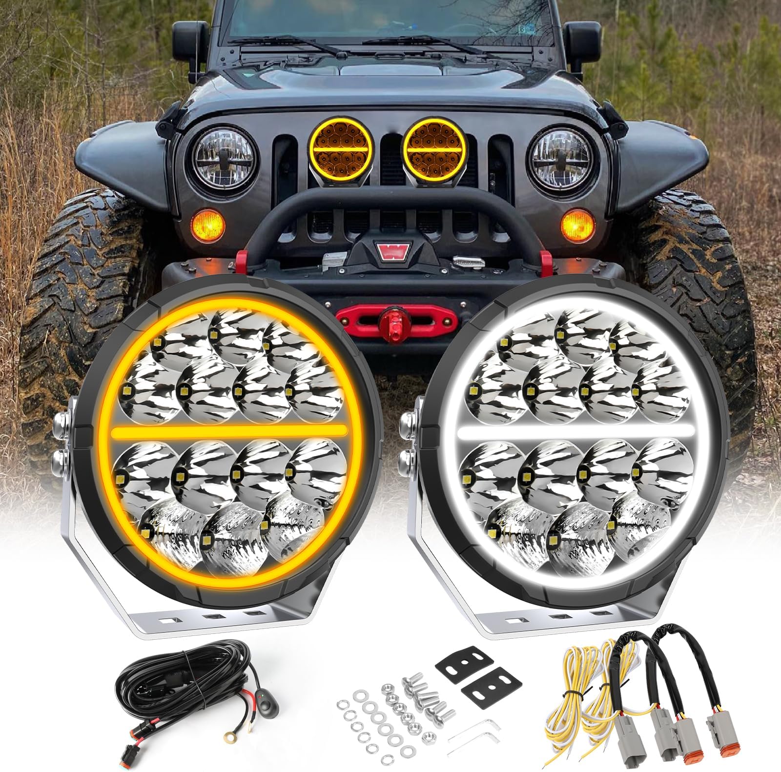 Amazon.com: CO LIGHT 6.5 Inch Round LED Driving Lights with DRL - 160W ...
