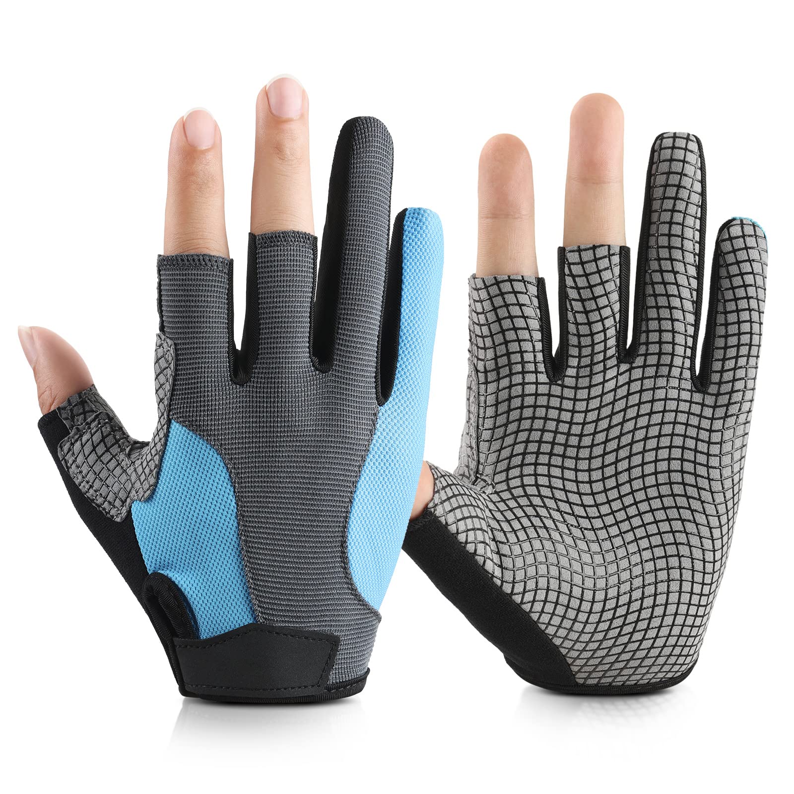 Fishing Gloves 3 Cut Fingers: Sun Protection Gloves for Men Women ...