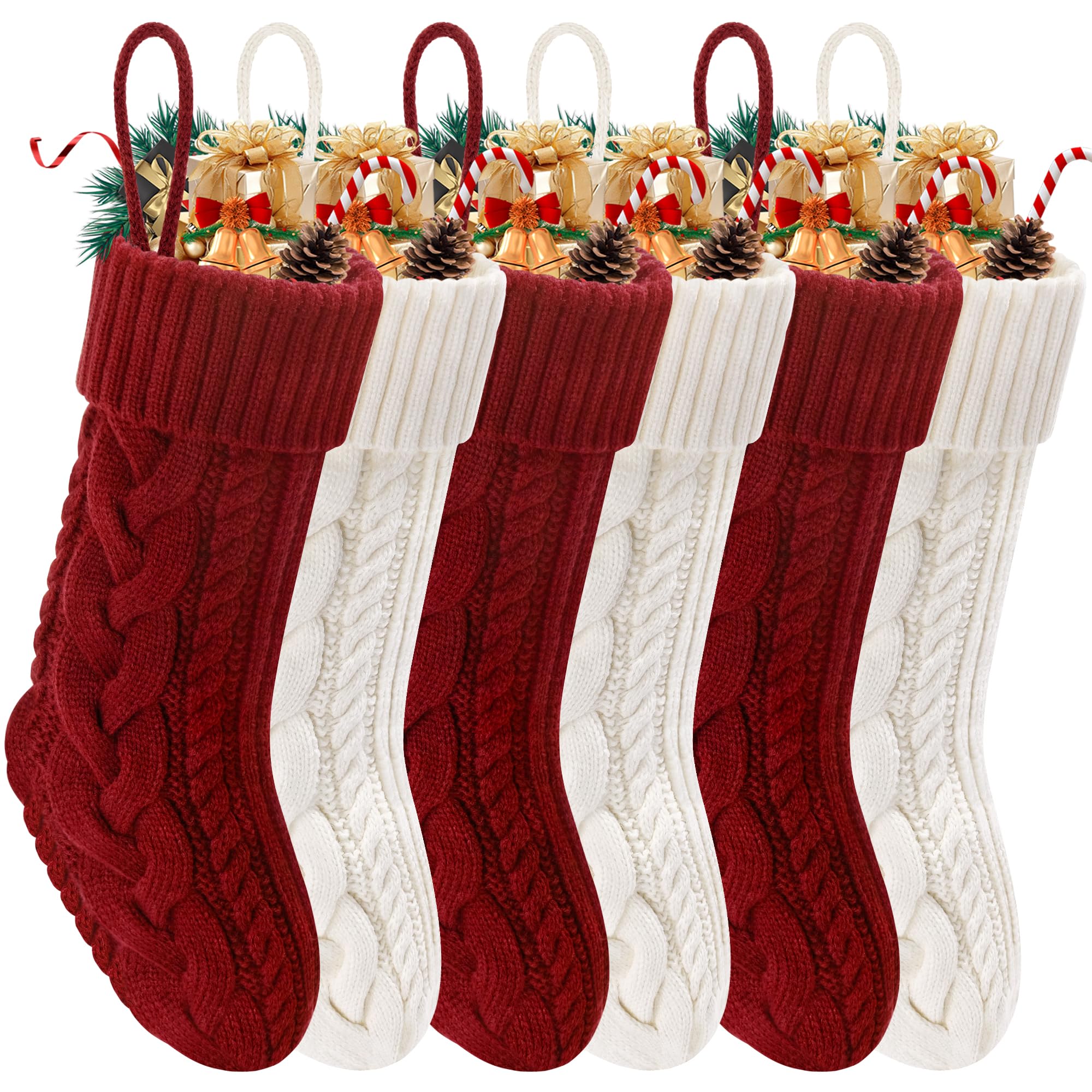 Amazon.com: Doitory Christmas Stockings 6 Pack 18 Inches Large Size ...