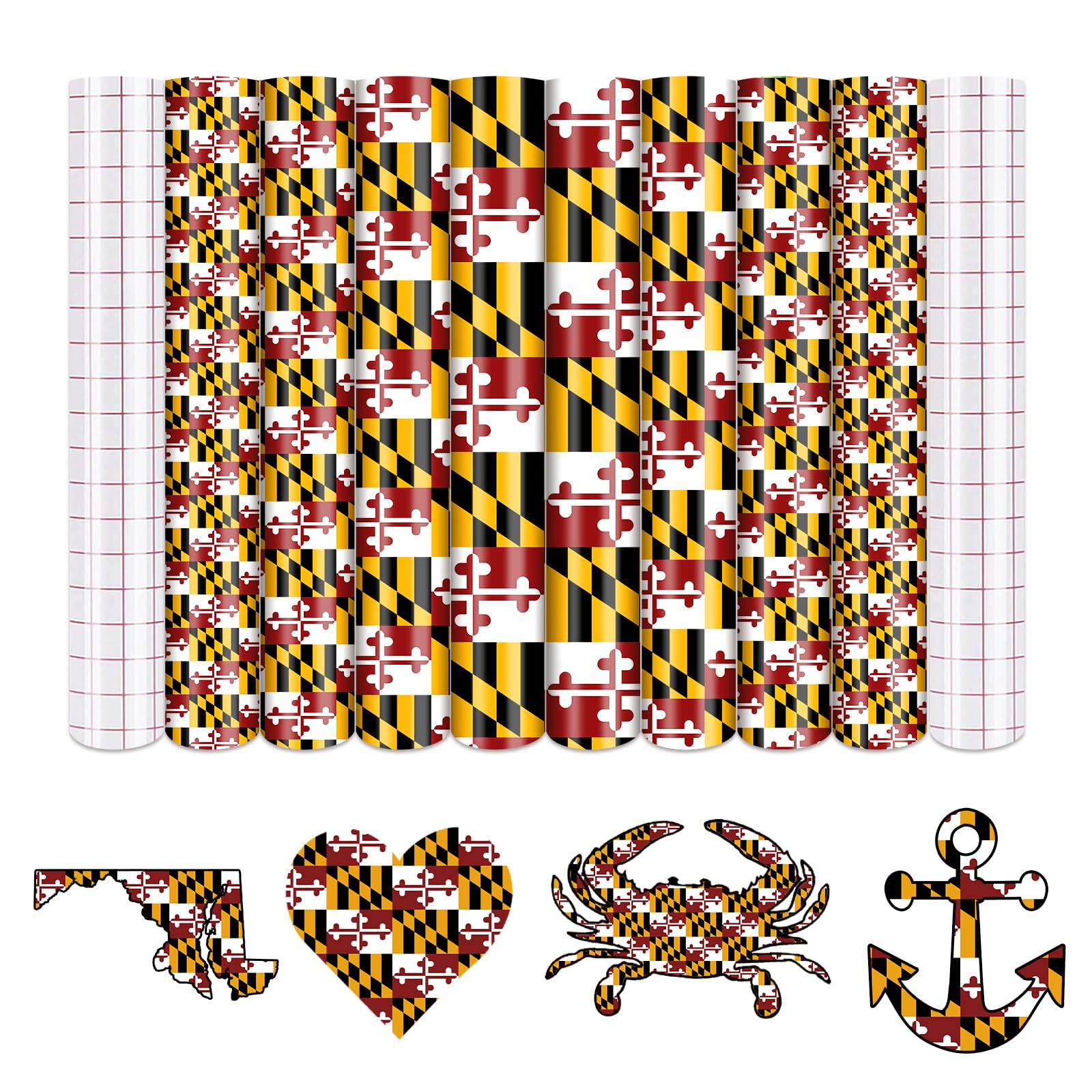 Amazon.com: Tintnut Maryland Flag Permanent Vinyl, Maryland State Flag ...