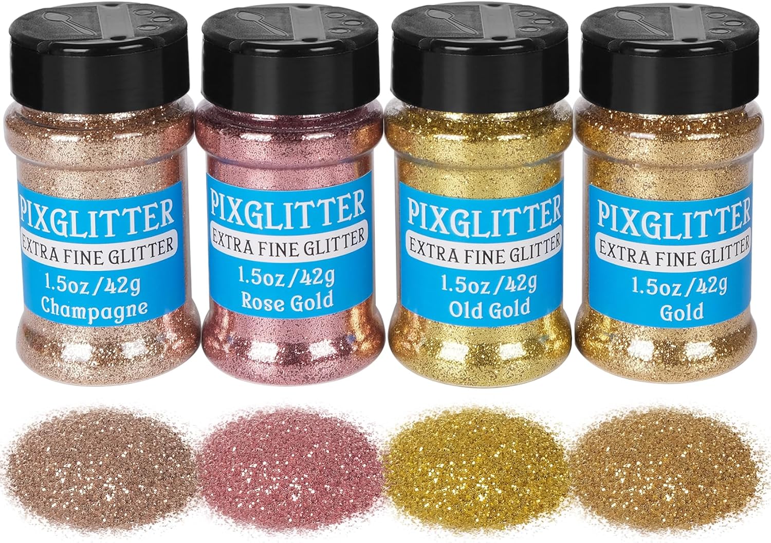 Amazon.com: PIXGLITTER 4 Colors Fine Glitter Powder, Craft Glitter ...