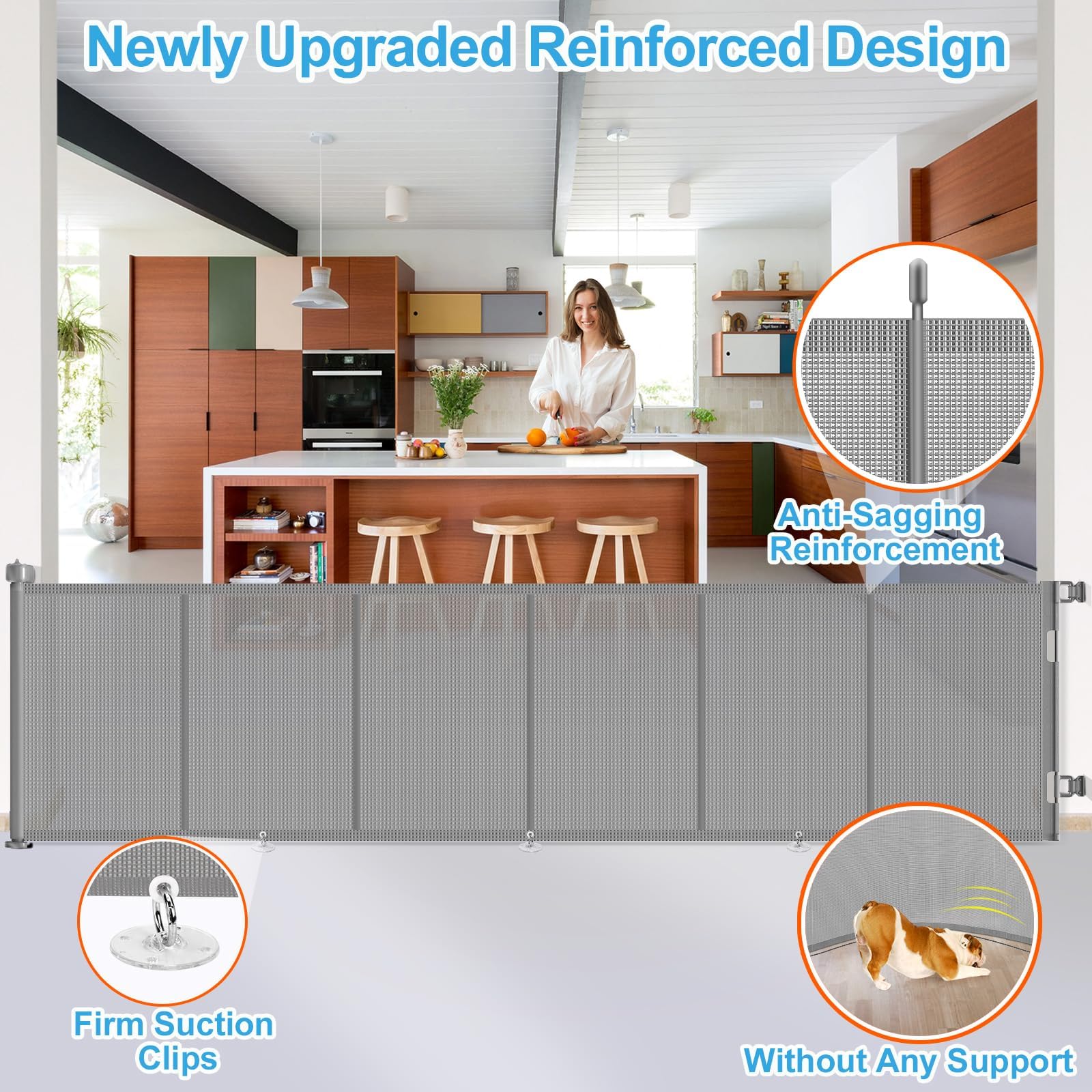 Snapklik.com : Upgrade 150 Inch Retractable Baby Gates, Extra Wide Baby ...