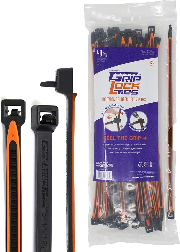 Amazon.com: GripLockTies, Releasable, Re-Usable, Zip Ties, Industrial ...