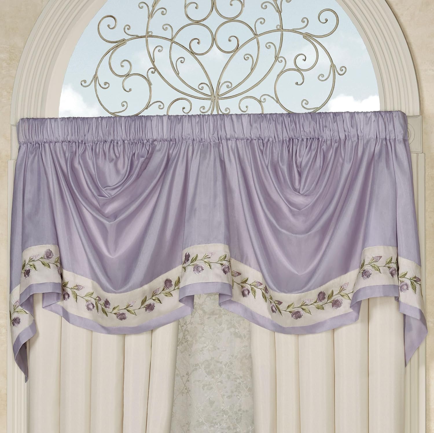 Amazon.com: Touch of Class Lavender Rose Wide Empire Valance Window ...