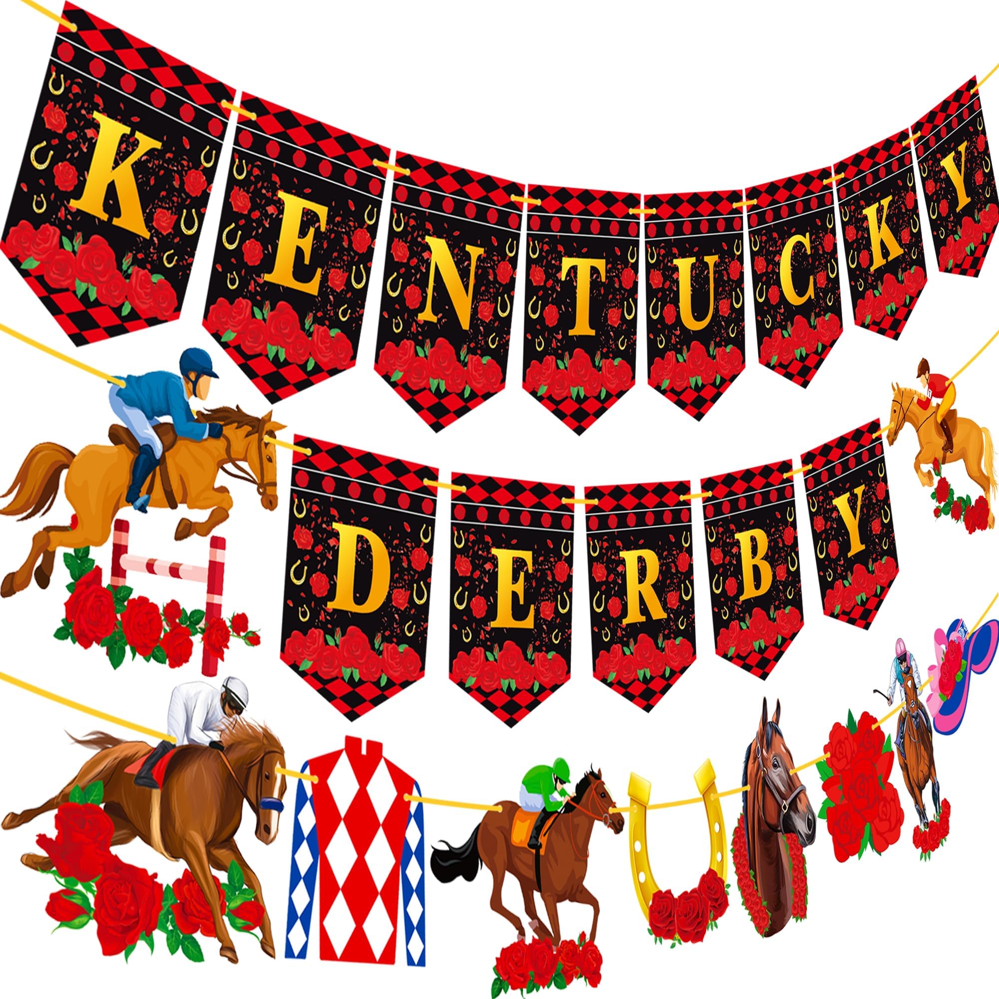 Amazon.com: Kentucky Derby Banner Horse Race Party Decorations - Derby ...