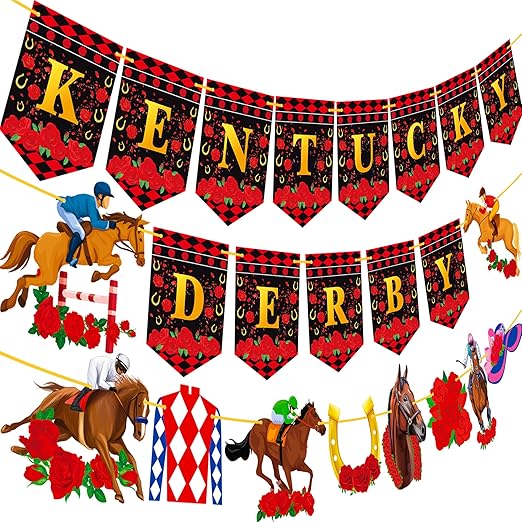 Amazon.com: Kentucky Derby Banner Kentucky Derby Decoration Banner 3pcs ...