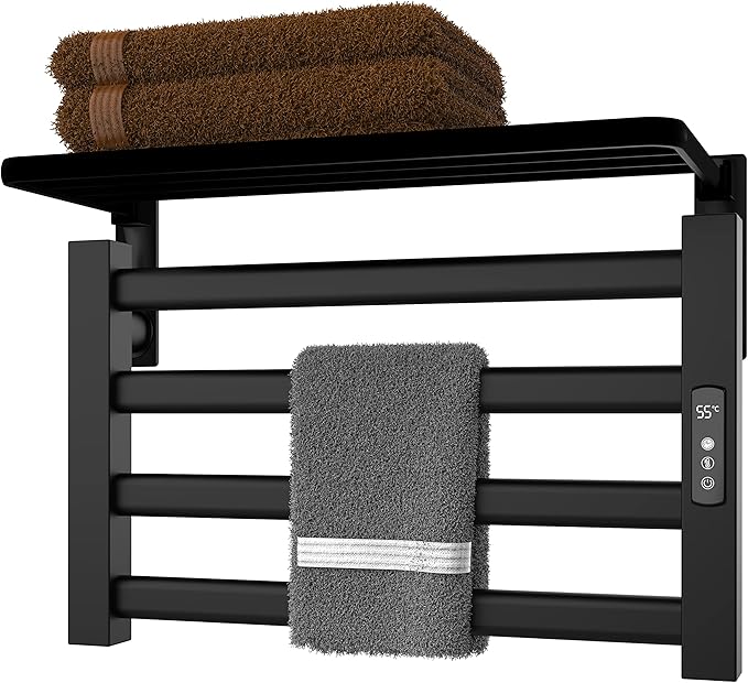 EGSO Badheizkörper elektrisch Handtuchheizkörper Schwarz 550x450MM IP24 ...