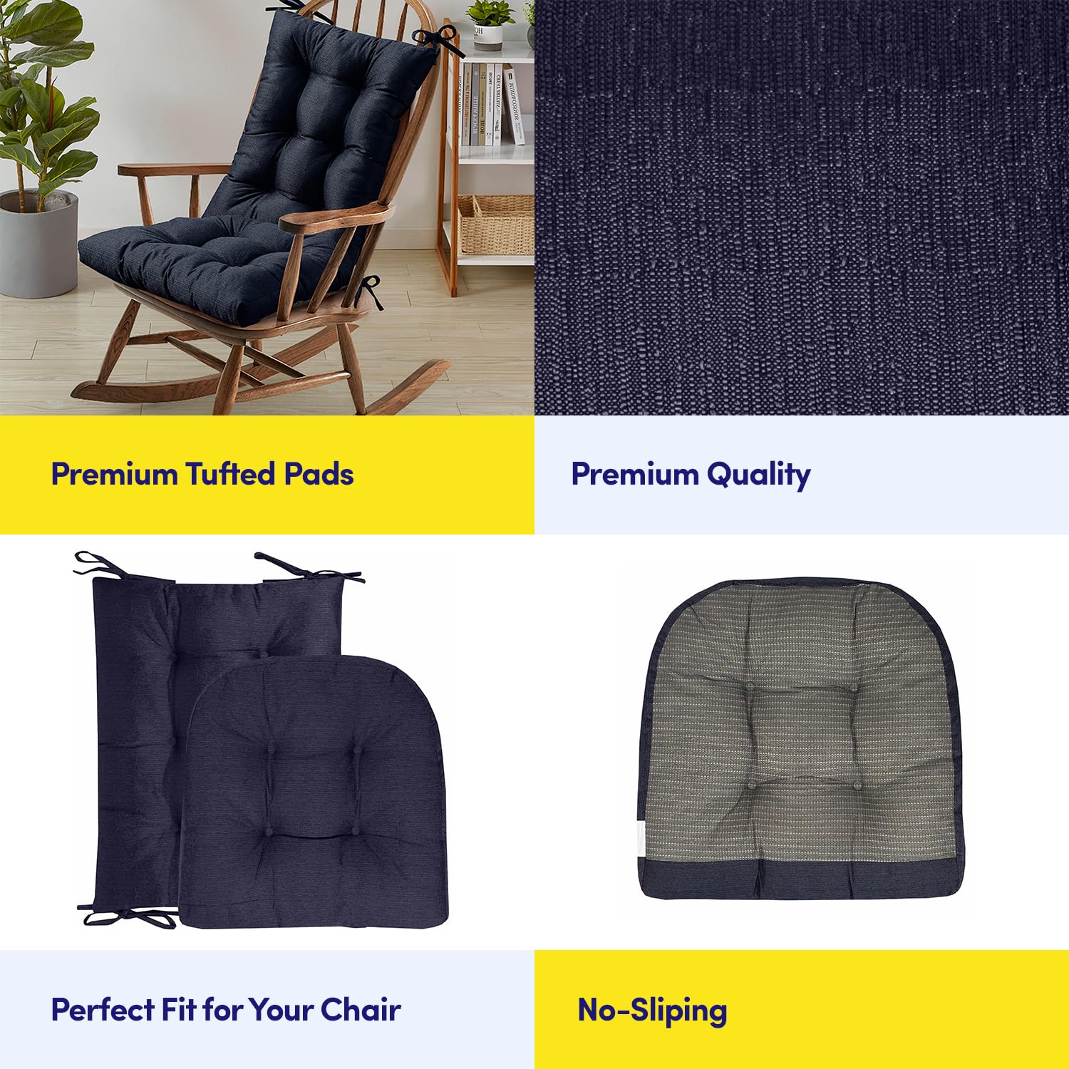 Snapklik.com : Sweet Home Collection Rocking Chair Cushion Premium ...