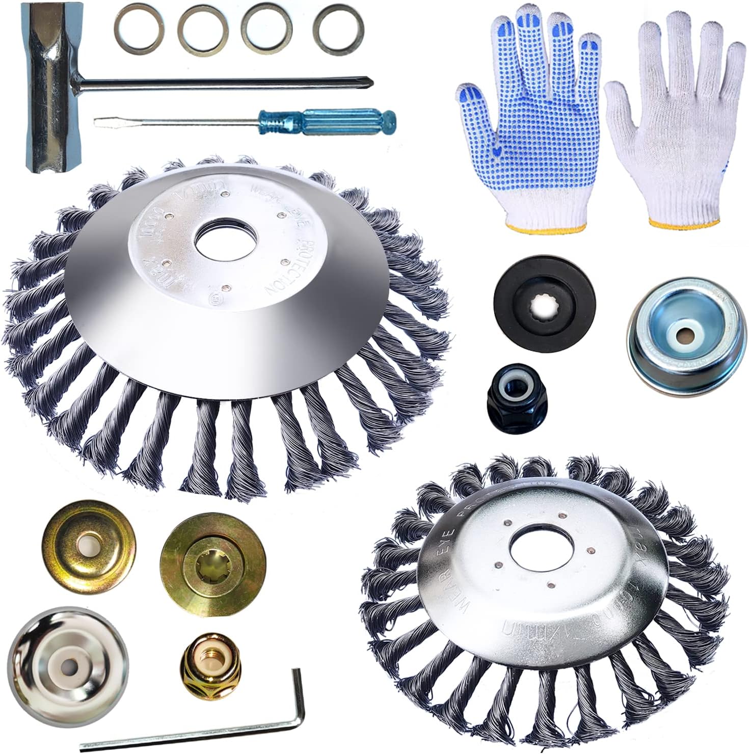 Amazon.com: YCFERESY Upgraded Rotary Weed Steel Wire Brush, Brush ...