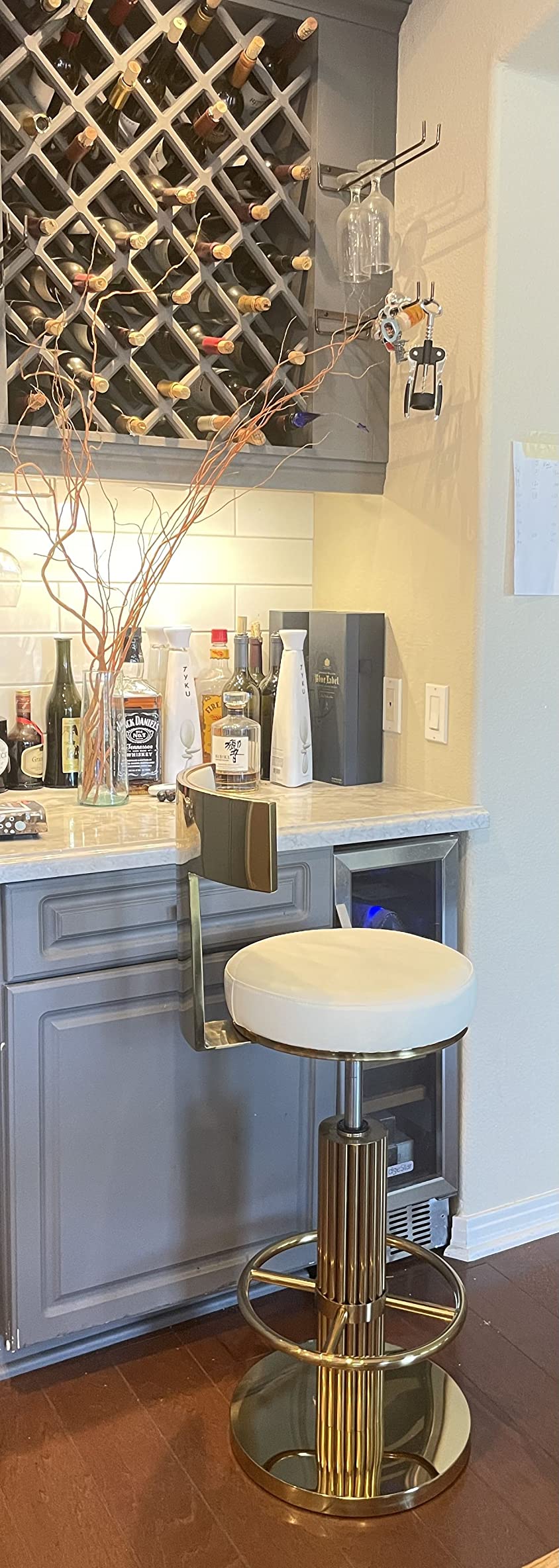 $33/mo - Finance FUNROLUX Swivel Bar Stools with Backrest, Modern ...