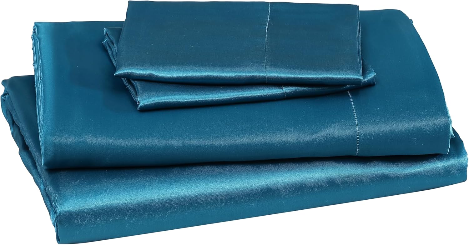 Amazon.com: Beatrice Home Fashions 100% Luxury Satin Polyester Sheet ...