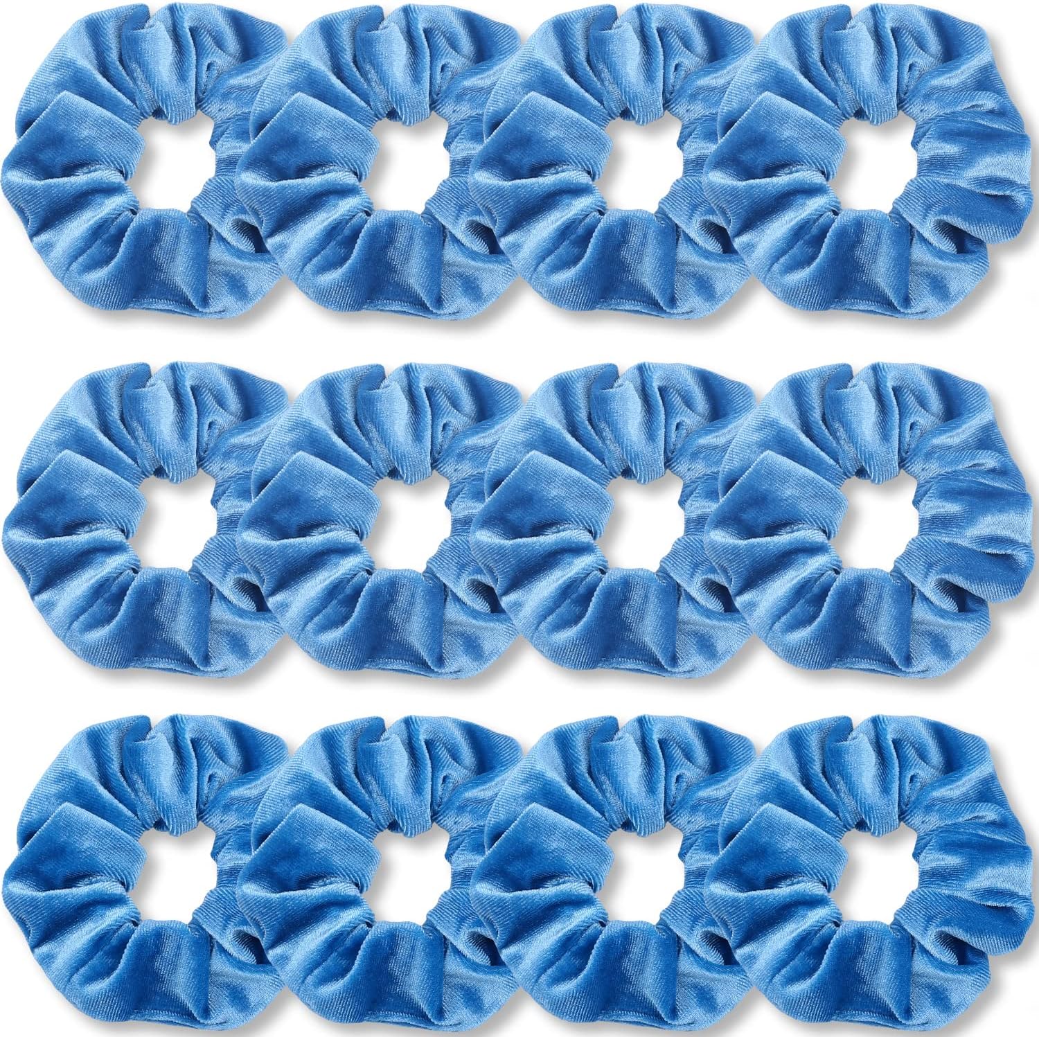 Amazon.com : IVARYSS Azure Blue Scrunchies Bulk, Premium Velvet Soft ...