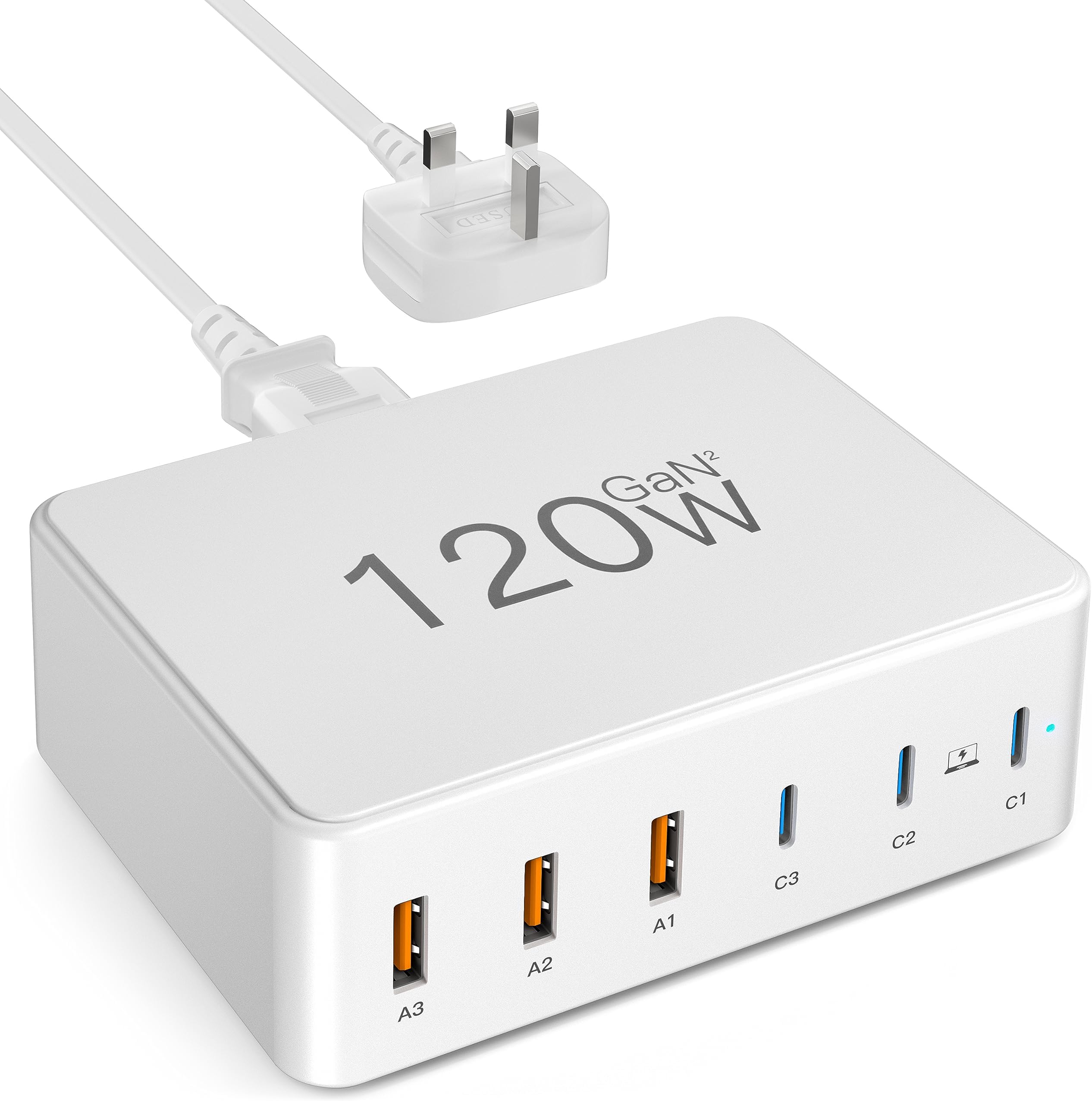 USB C Charger, 120W 6 Ports USB Charging Station for Multiple Devices ...