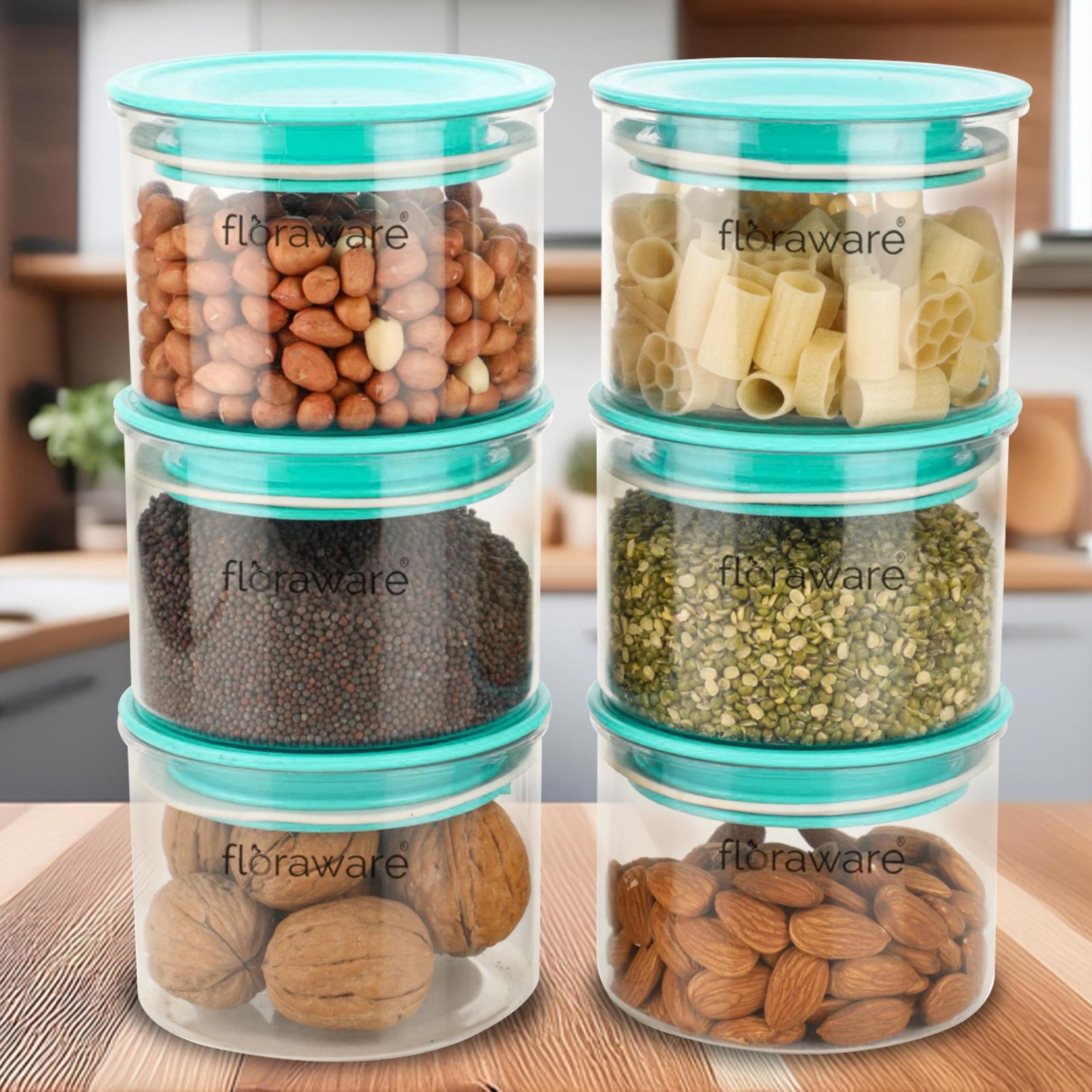 Floraware Plastic Storage Jar and Container Set I Air Tight & BPA Free ...