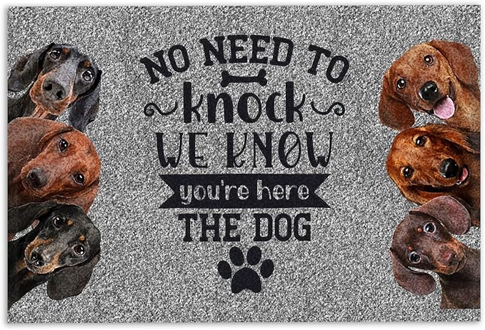 Amazon.com: OhaPrints Dachshund Weiner Doxie Dog No Need to Knock We ...