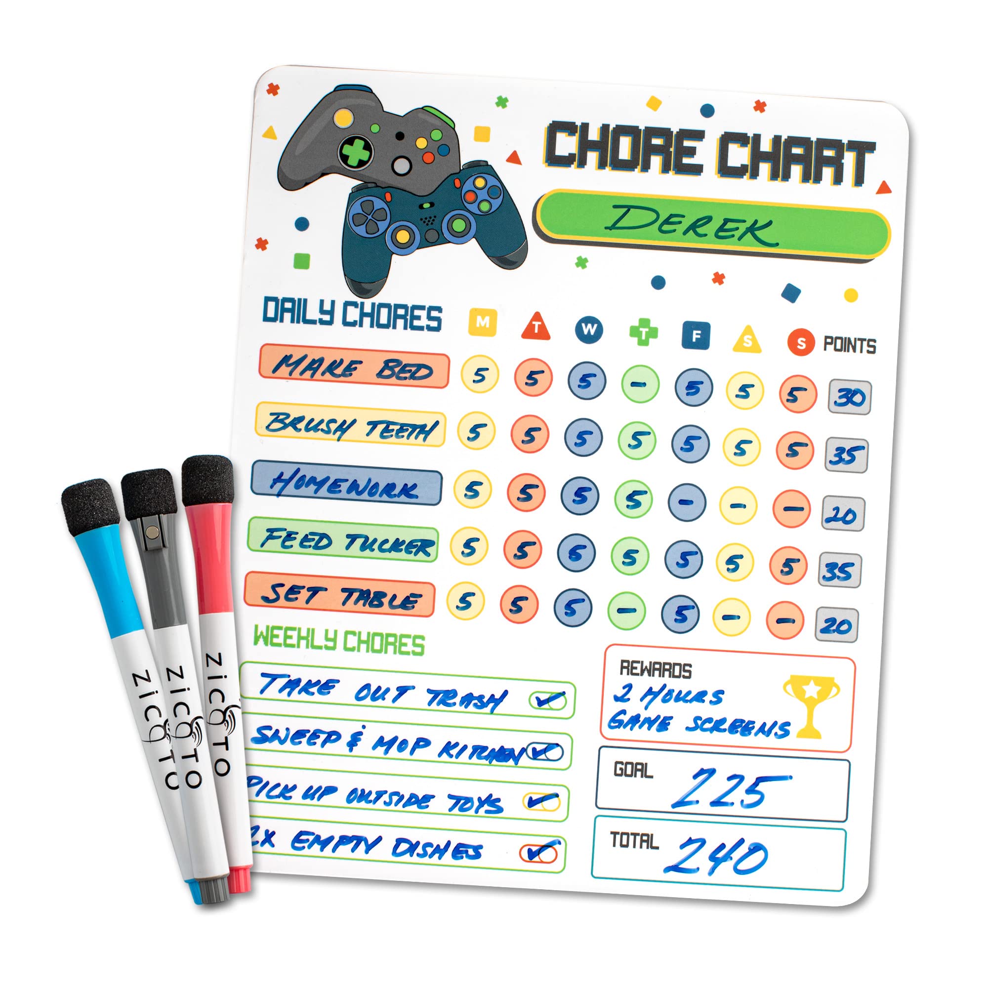 Buy Magnetic Dry Erase Chore Chart for Kids - Perfect to Motivate Your ...