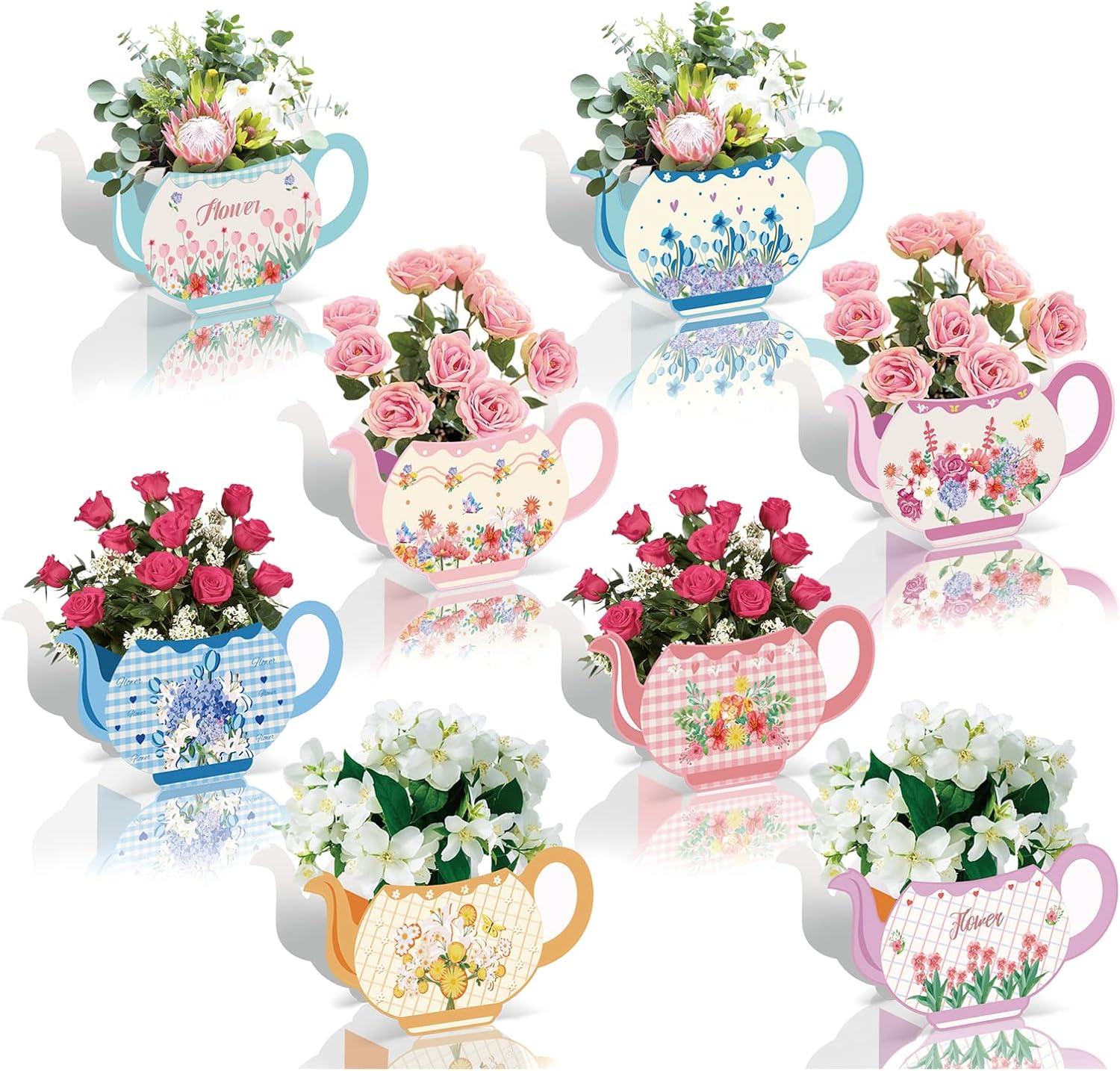 Amazon.com: Tawecrew 12 PCS Tea Party Decorations for women,Floral ...