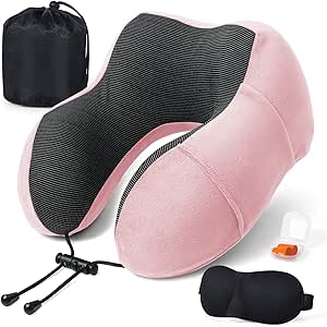 SOMLAW Cuscino da Viaggio, Cuscino Collo Memory Foam, Cuscino Cervicale Viaggio Portatile ...