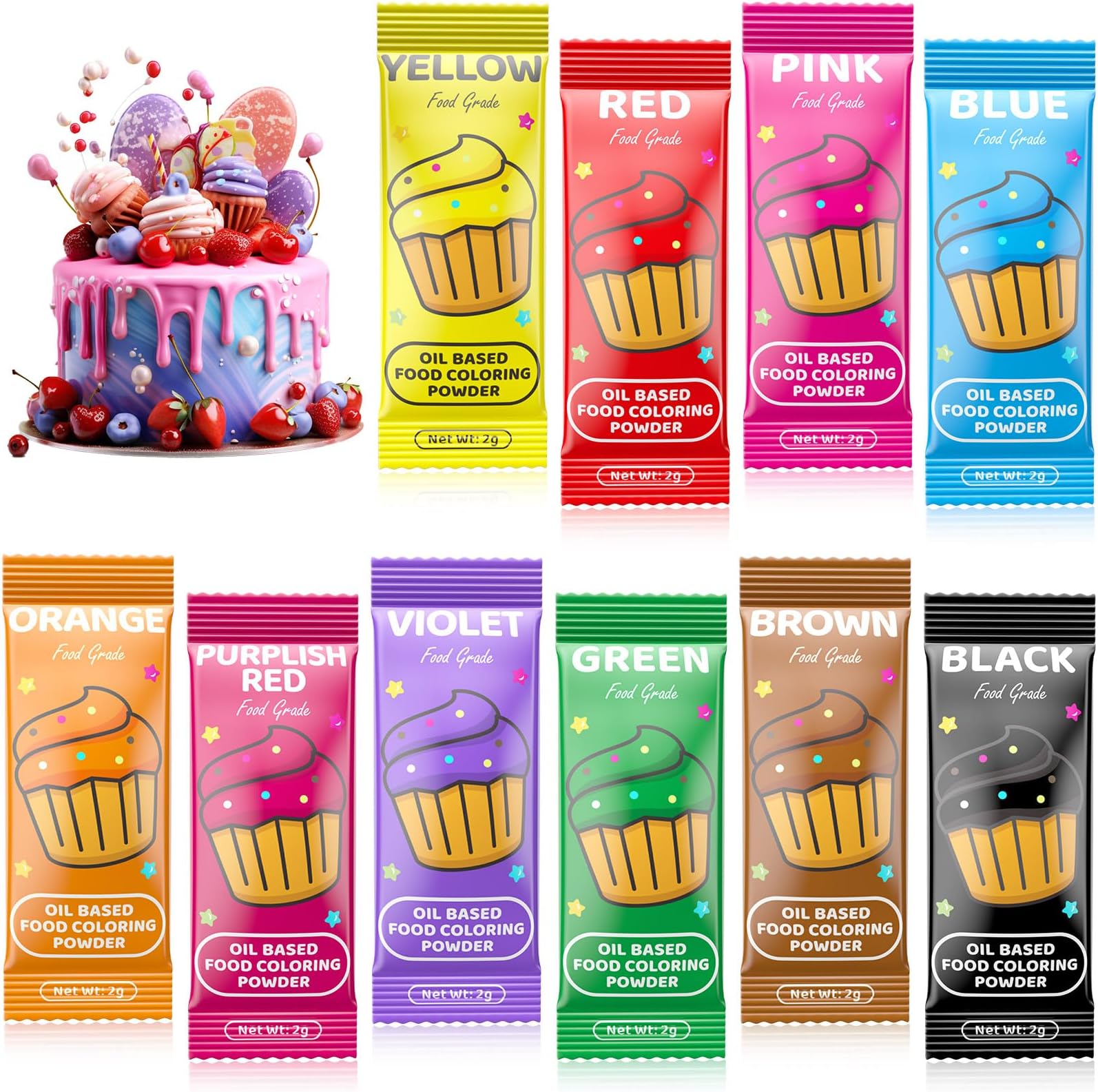 Amazon.com : Cherrysea Oil Based Food Coloring Powder for Chocolate ...