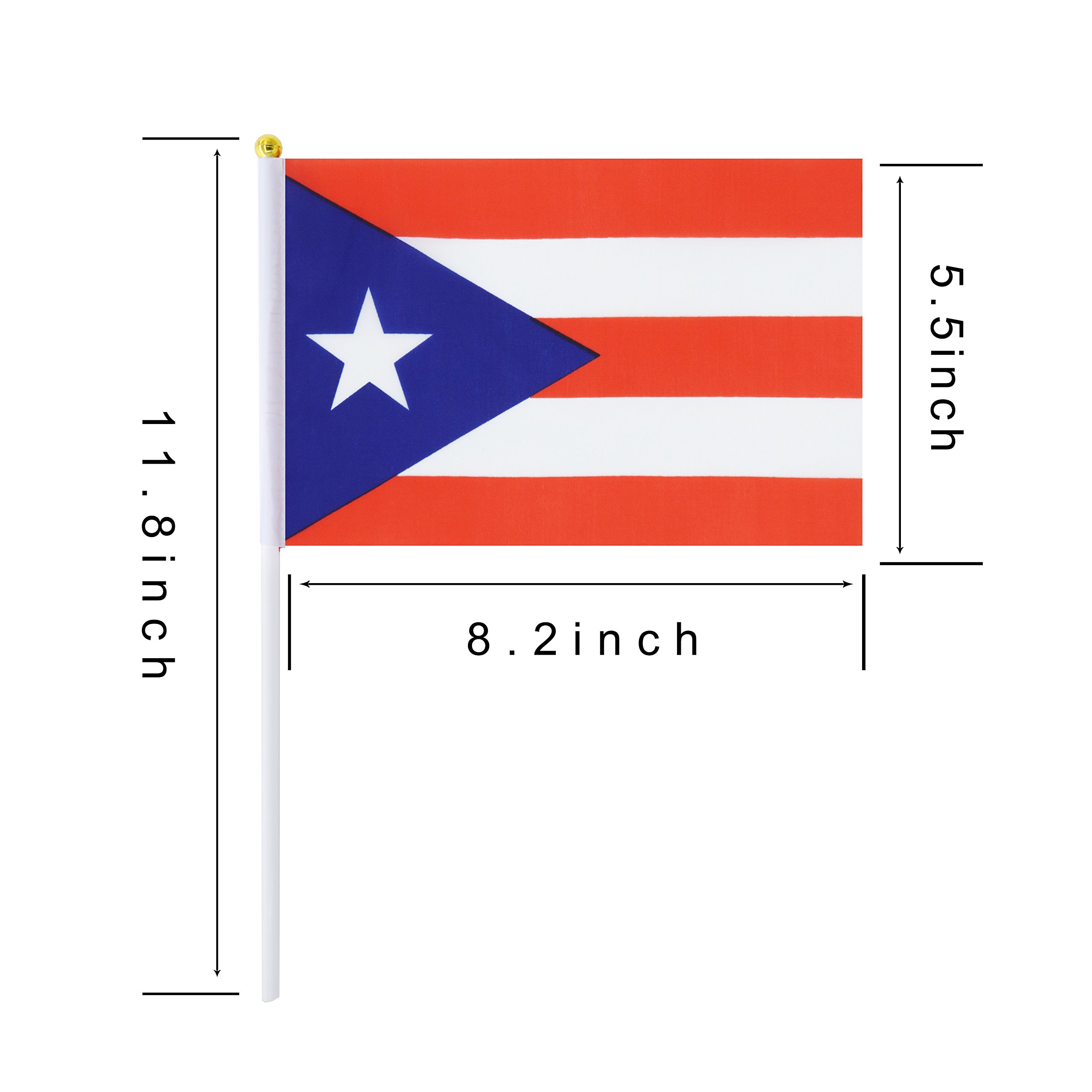 Snapklik.com : 25 Pack Hand Held Small Mini Puerto Rico Flag,Puerto ...