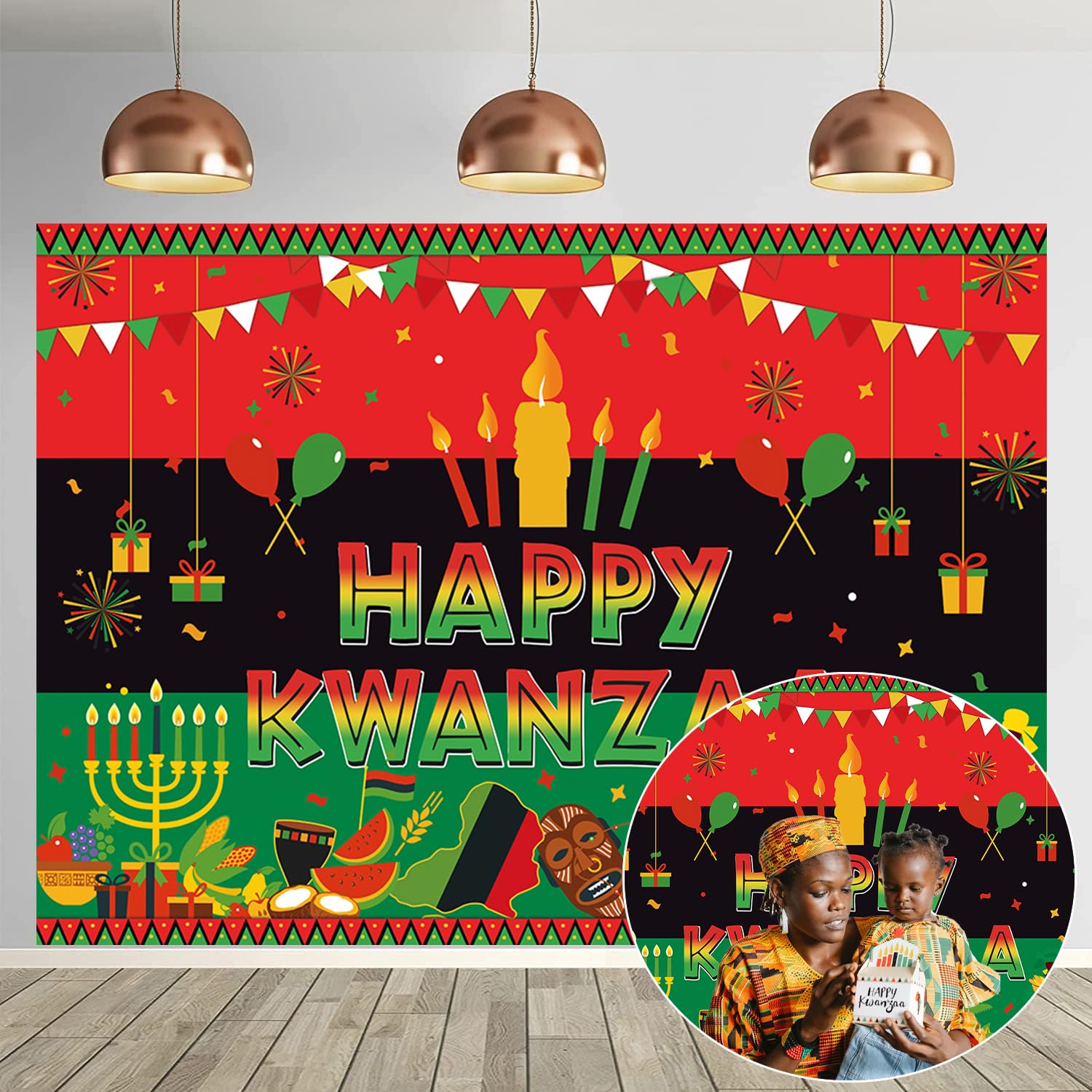 Amazon.com : Happy Kwanzaa Banner Backdrop 6x4FT Kwanzaa Party ...