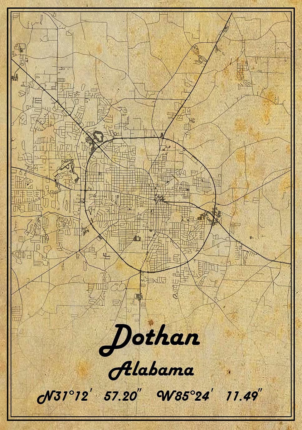 Dothan Alabama City Map