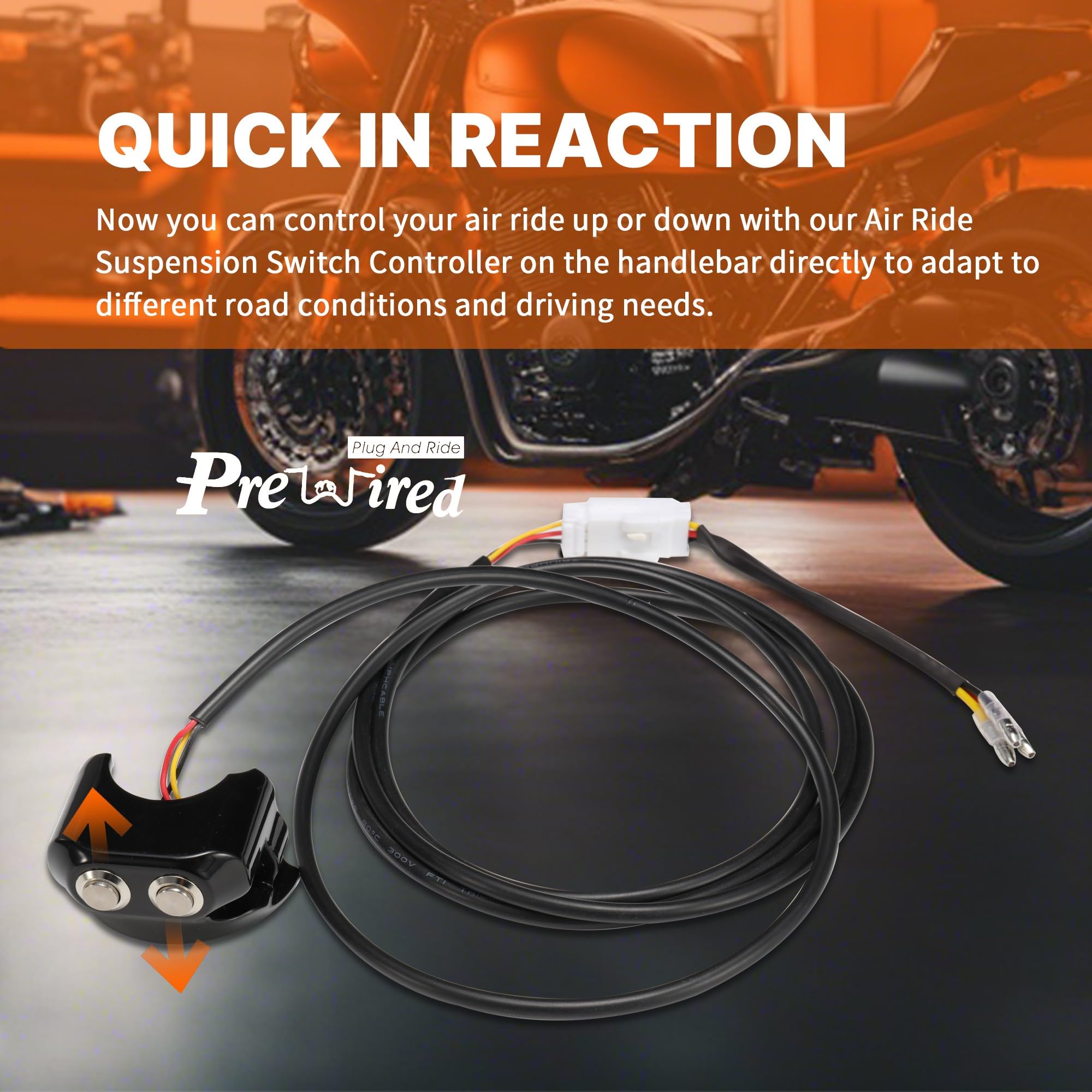 Snapklik.com : Prewired 1 Inch Dyna Sportster Air Ride Suspension Kit ...