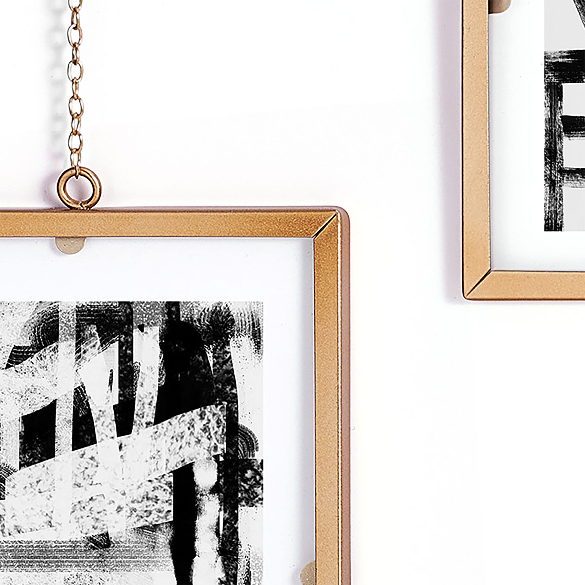 Snapklik.com : MELANNCO Hanging Metal Chain Retangular Floating Frames