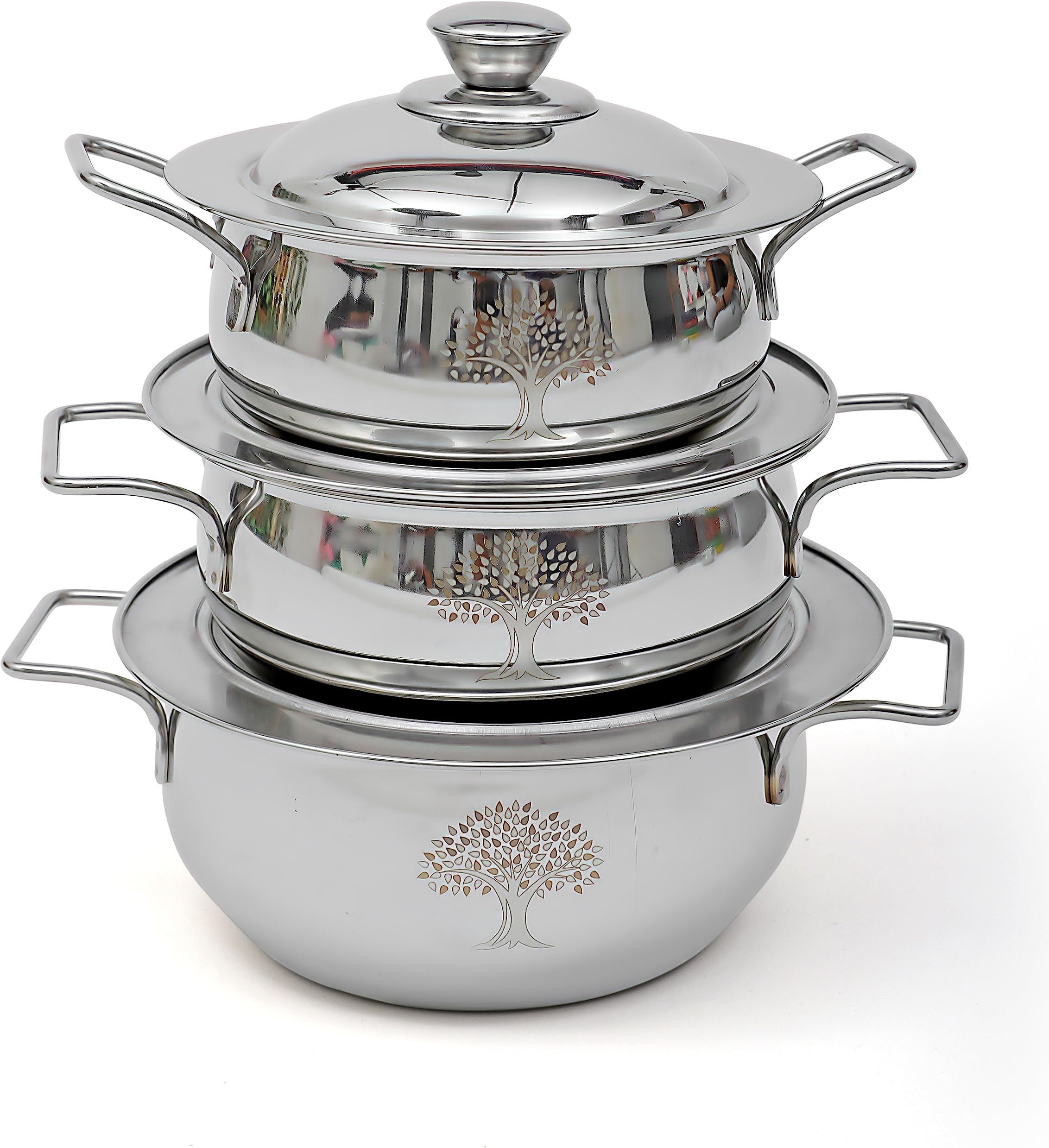 Buy COOKWELL Crown Mirror Finish Stainless Steel 6 pcs Serving Bowl ...