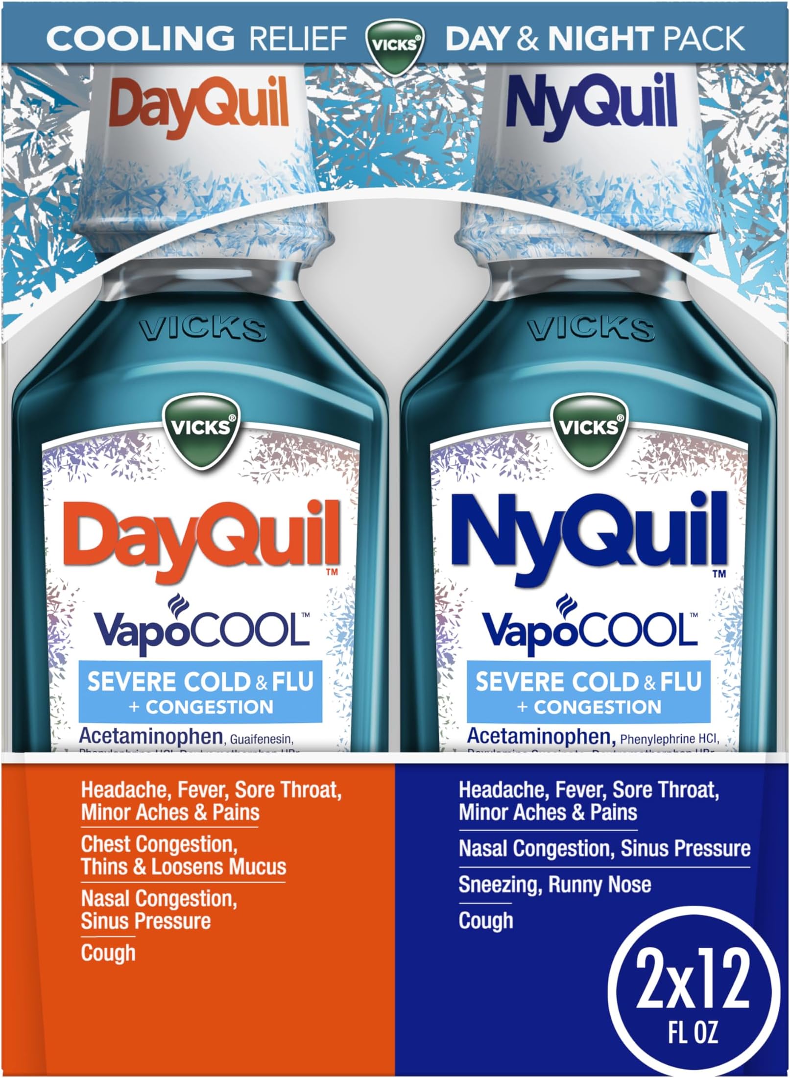 Amazon.com: Vicks DayQuil & NyQuil SEVERE Co-Pack, Cold & Flu Medicine ...