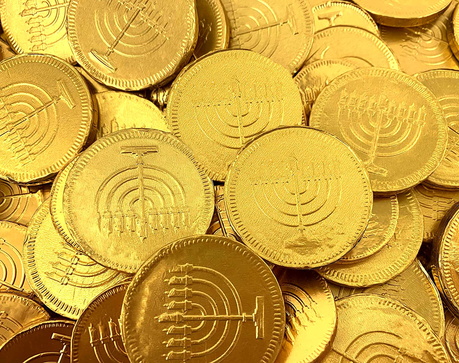 Amazon.com : Hanukkah Gelt Golden Coins, Belgian Milk Chocolate Candy ...