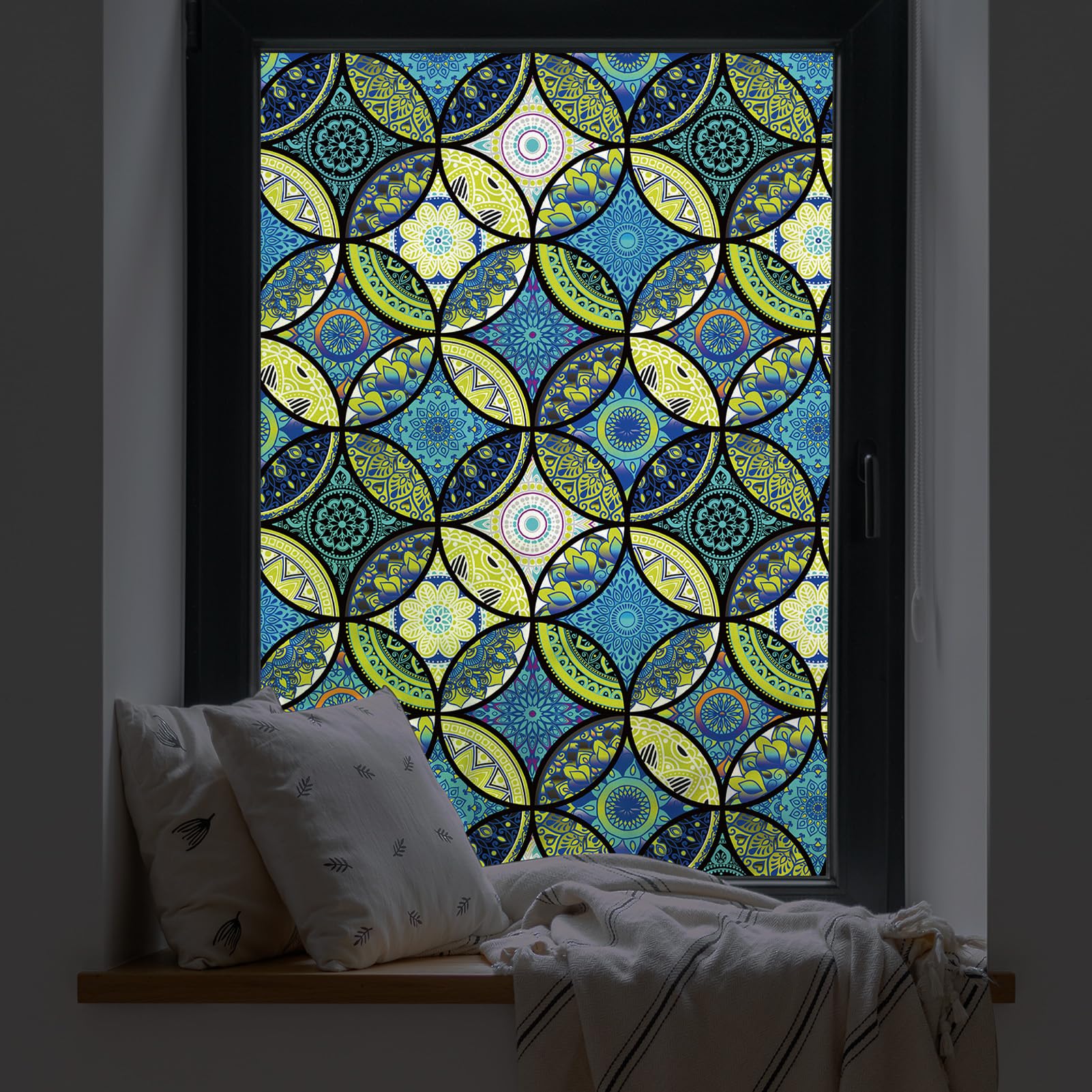 Amazon.com: DKTIE Stained Glass Window Film with Installation Tools ...