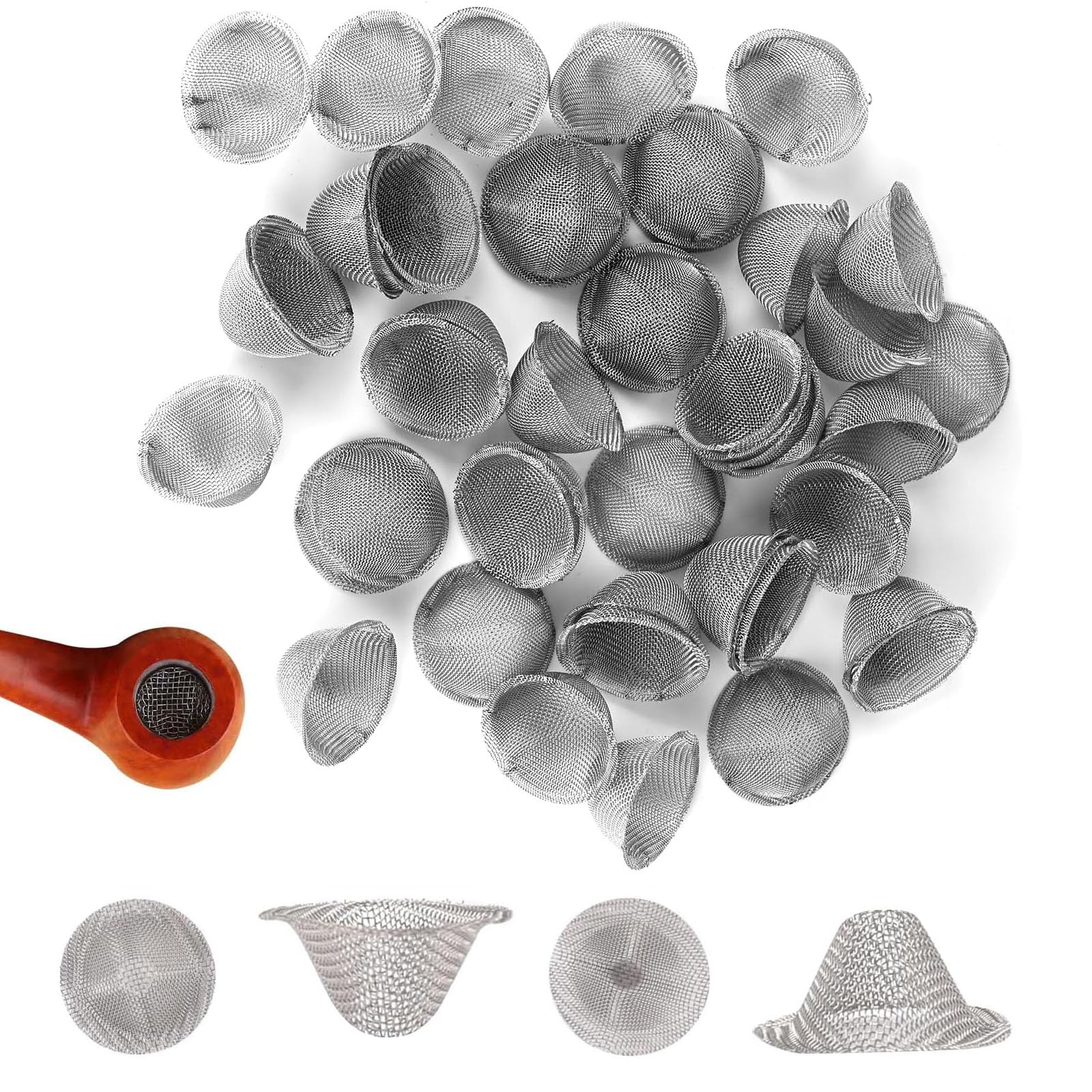 60 Pcs Pipe Gauze, Adjustable Stainless Steel Pipe Screens Filter 16MM ...