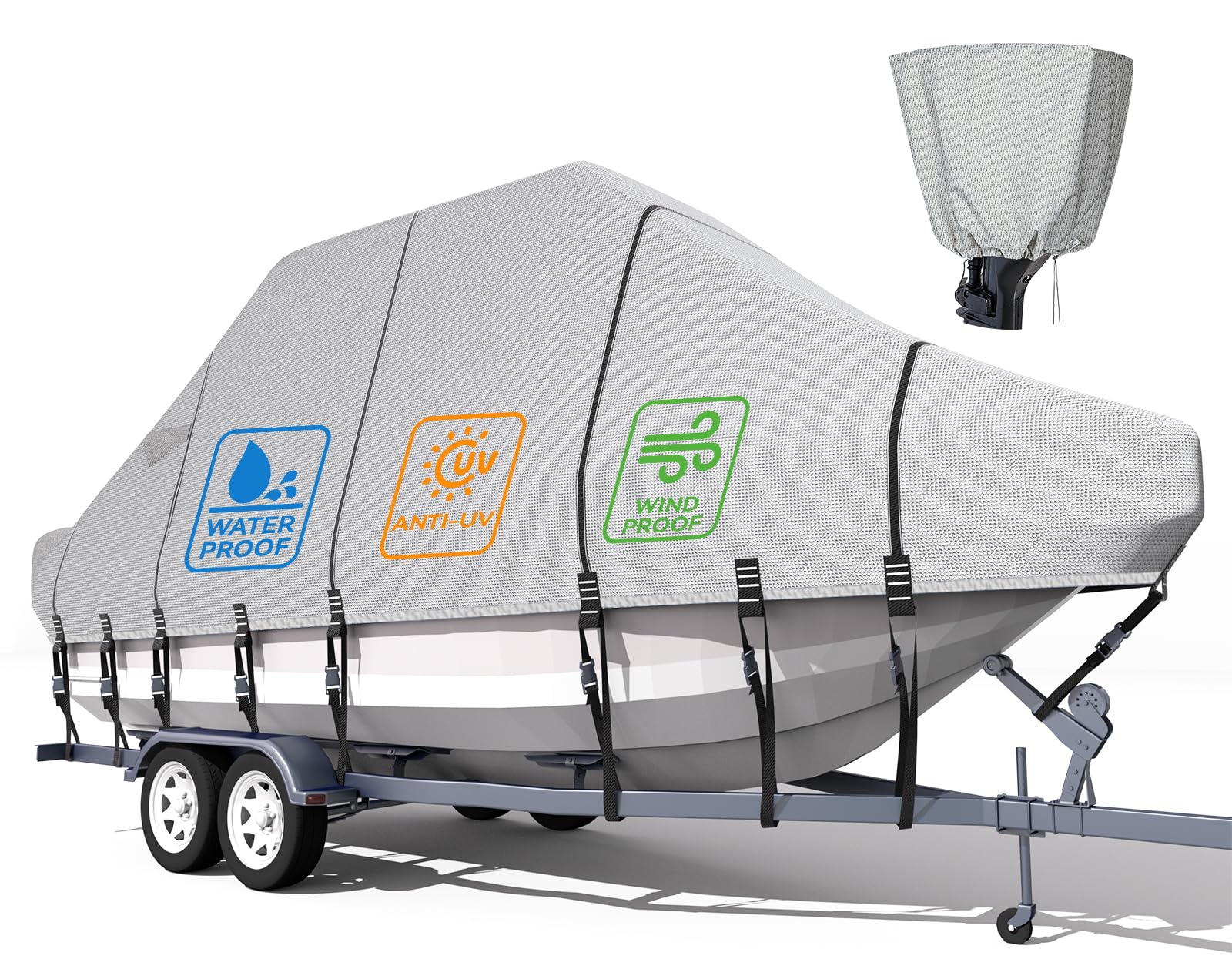 Snapklik.com : 5-ply 1200D 100% Waterproof T-Top Boat Cover Solution ...